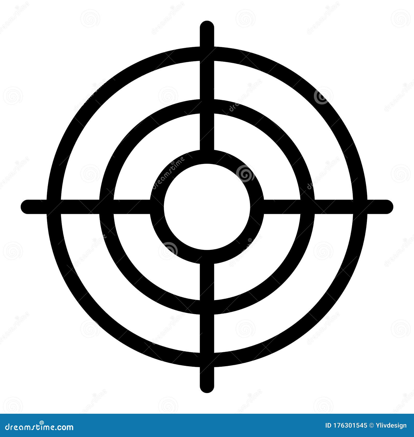 Aim Target Icon, Outline Style Stock Vector - Illustration of aiming ...