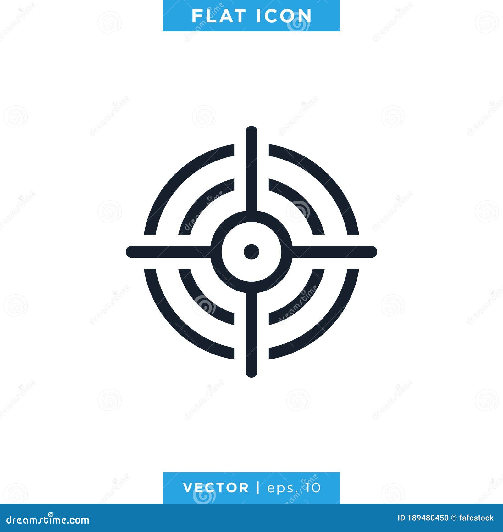 Aim, Target Icon Vector Design Template Stock Vector - Illustration of ...
