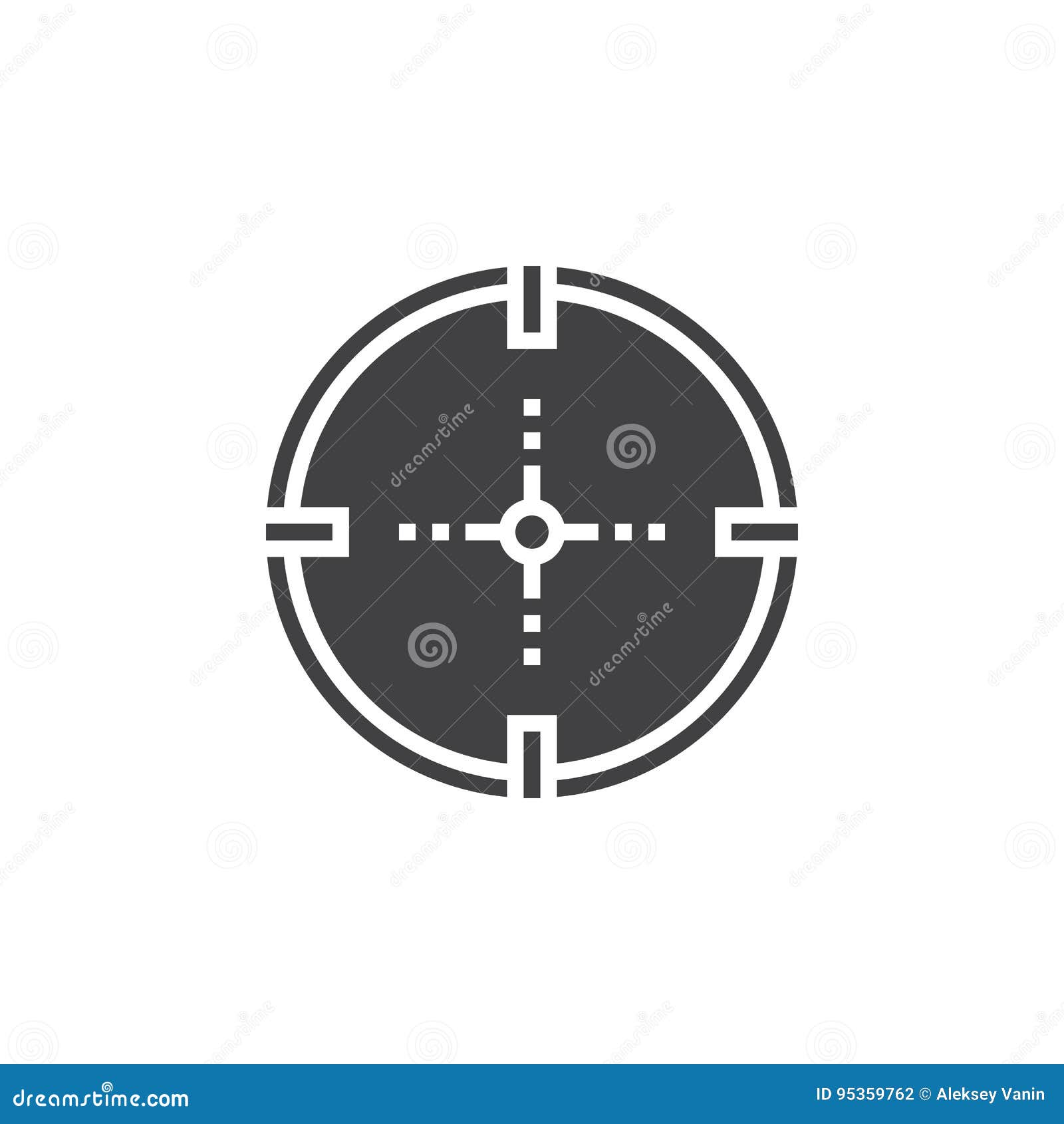 Aim, Target Icon Vector, Filled Flat Sign, Solid Pictogram Isolated on ...