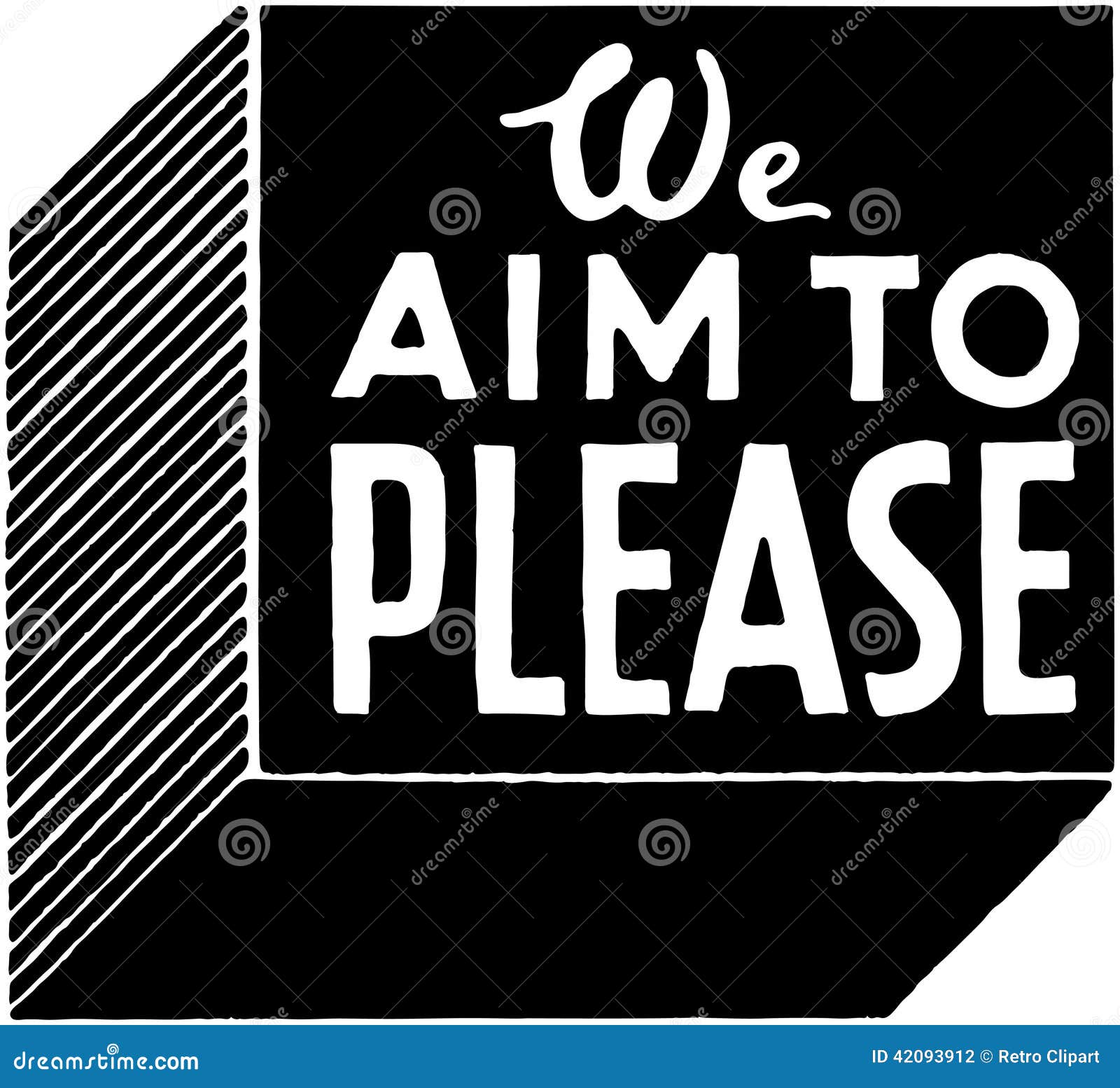 We Aim To Please stock vector. Illustration of banners - 42093912