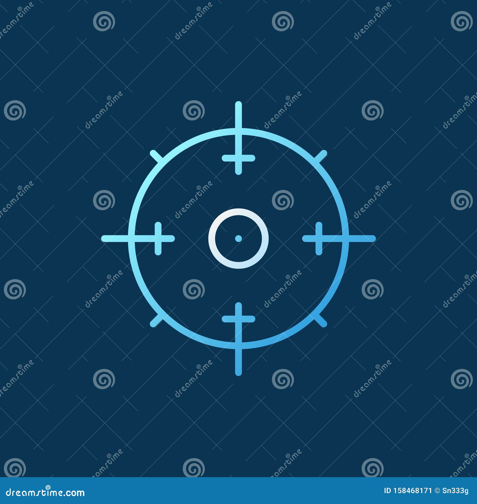 Aim Vector Concept Outline Icon on Dark Background Stock Vector ...