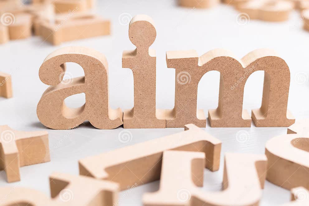 Aim Word on Table stock image. Image of concept, objective - 137031111