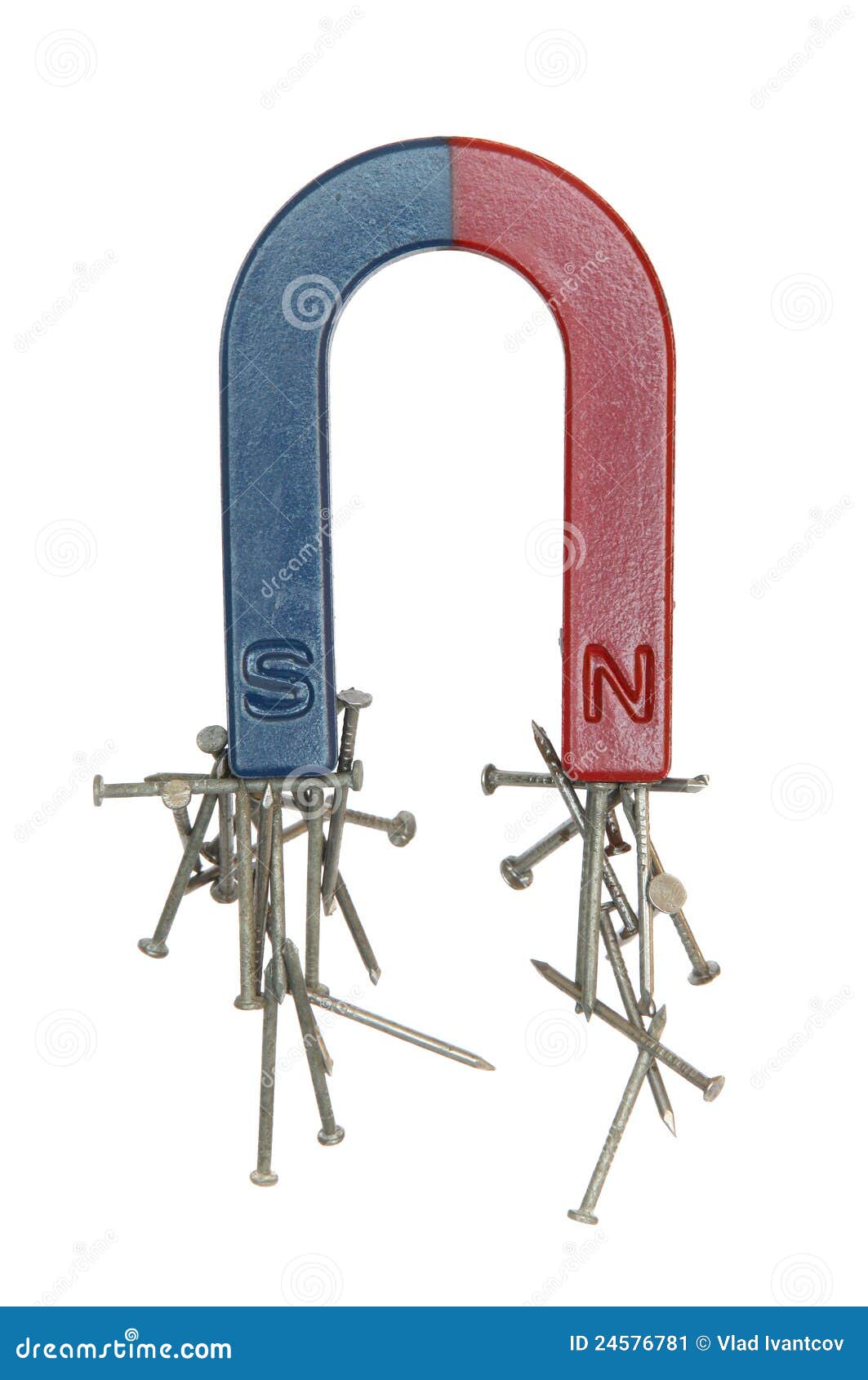 Aimant Et Clous. Image stock - Image: 24576781