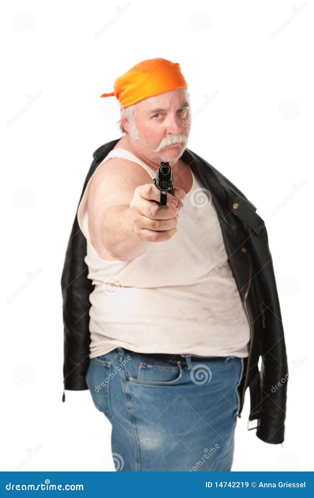Aimed pistol stock image. Image of mustache, jeans, felon - 14742219
