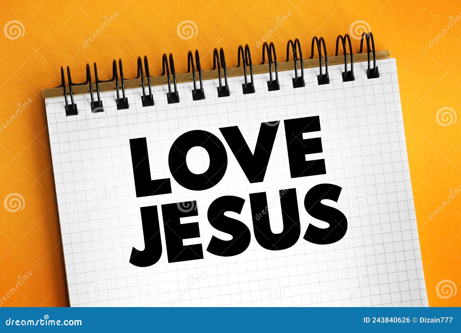 Aimer Jésus Texte Sur Le Bloc-notes Arrière-plan Du Concept ...
