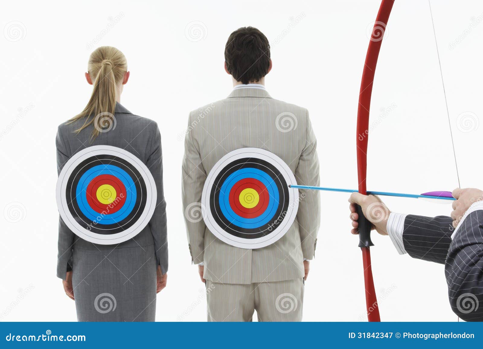 Aiming Arrow at Targets on Business People S Backs Stock Image - Image ... Aiming Arrow at Targets on Business People S Backs Stock Image - Image ...