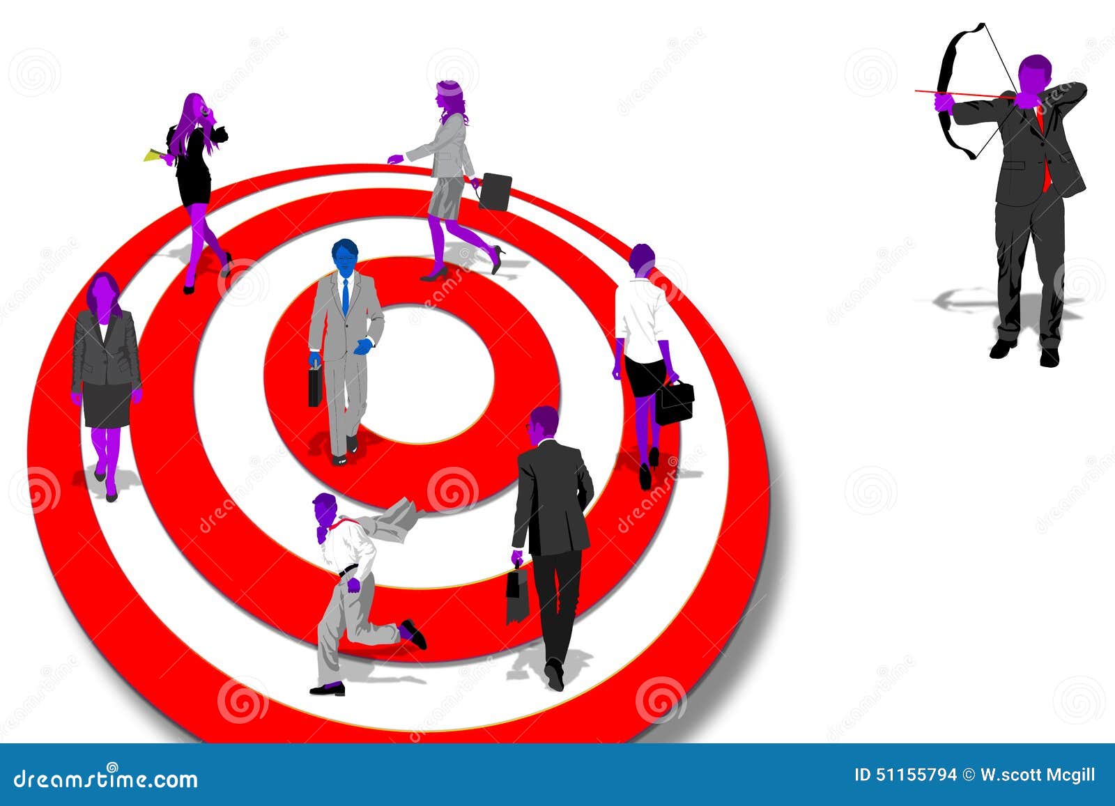 Aiming for the Best Office Workers. Stock Illustration - Illustration ...