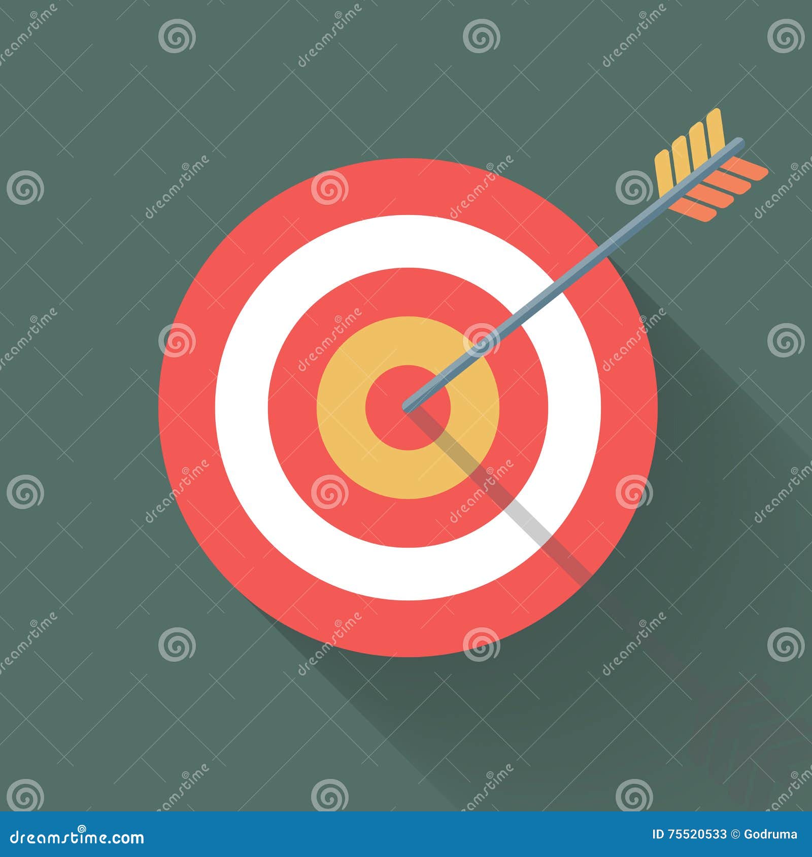 Aiming Concept, the Arrow in Bulls Eye Stock Vector - Illustration of ...