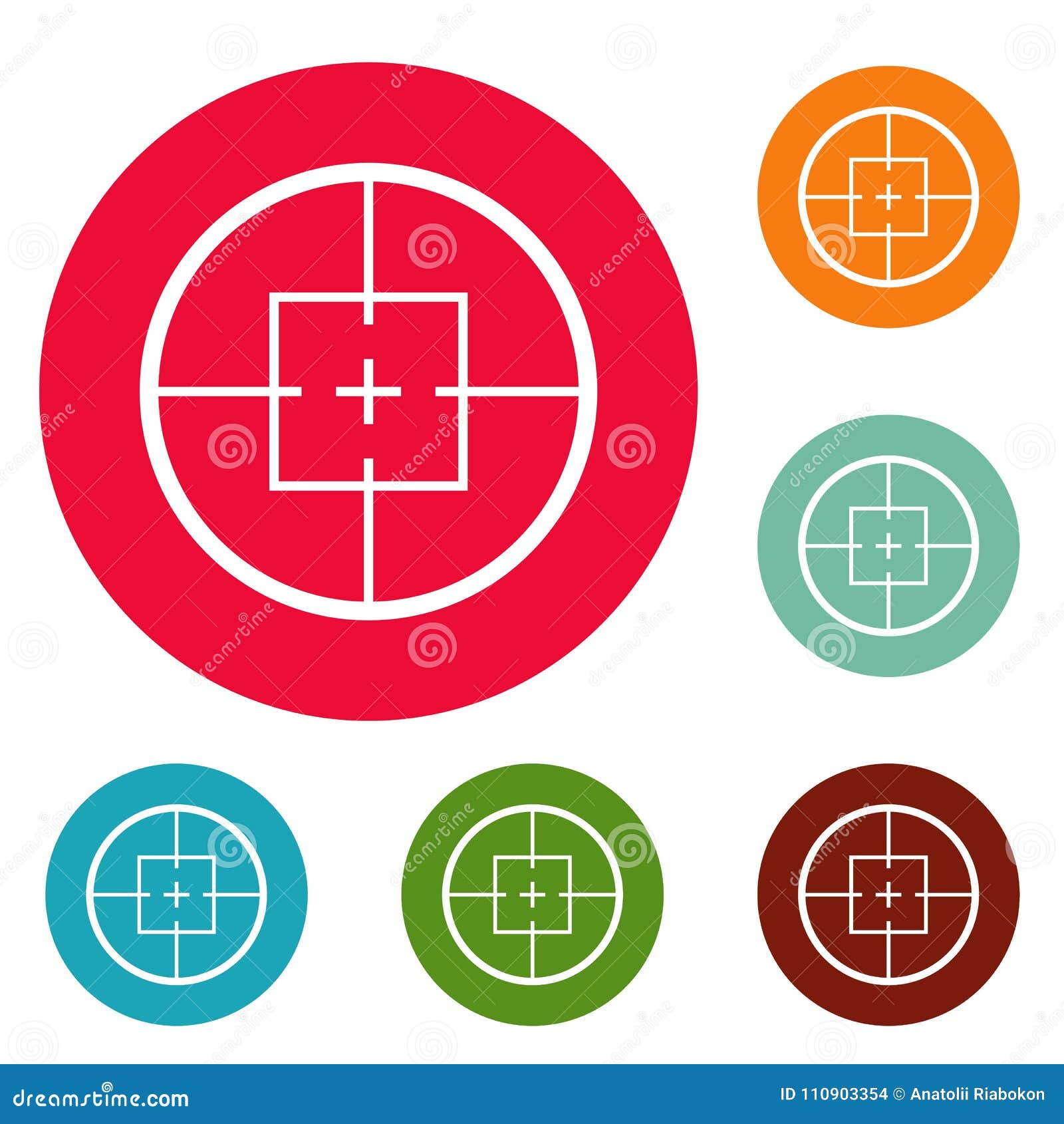 Aiming Device Icons Circle Set Vector Stock Vector - Illustration of ...
