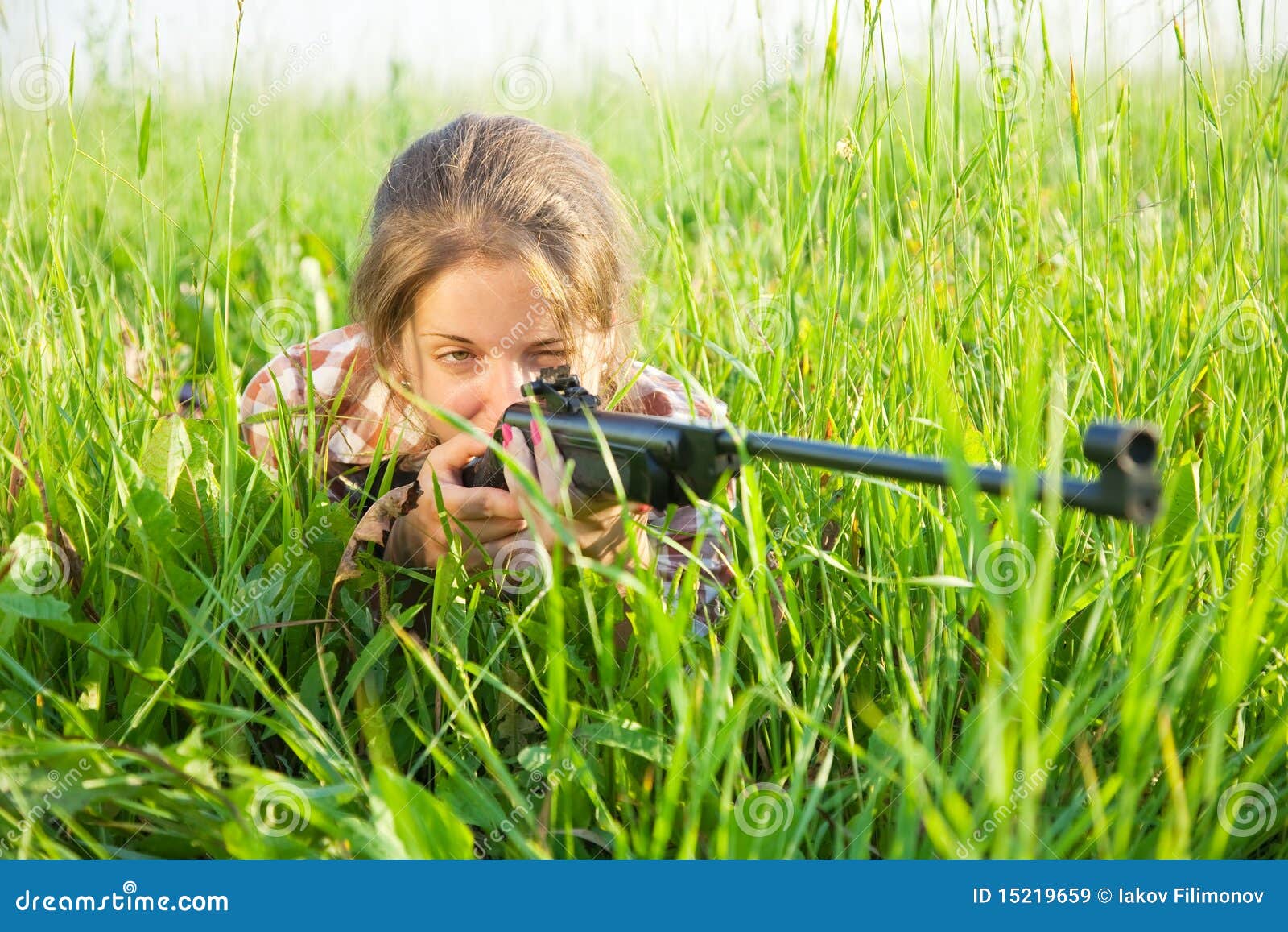 Aiming girl stock image. Image of concentration, beauty - 15219659