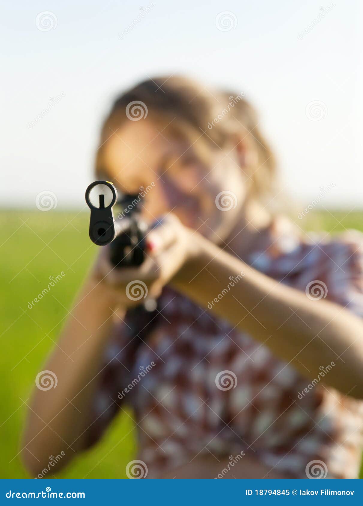 Aiming girl stock image. Image of competition, person - 18794845