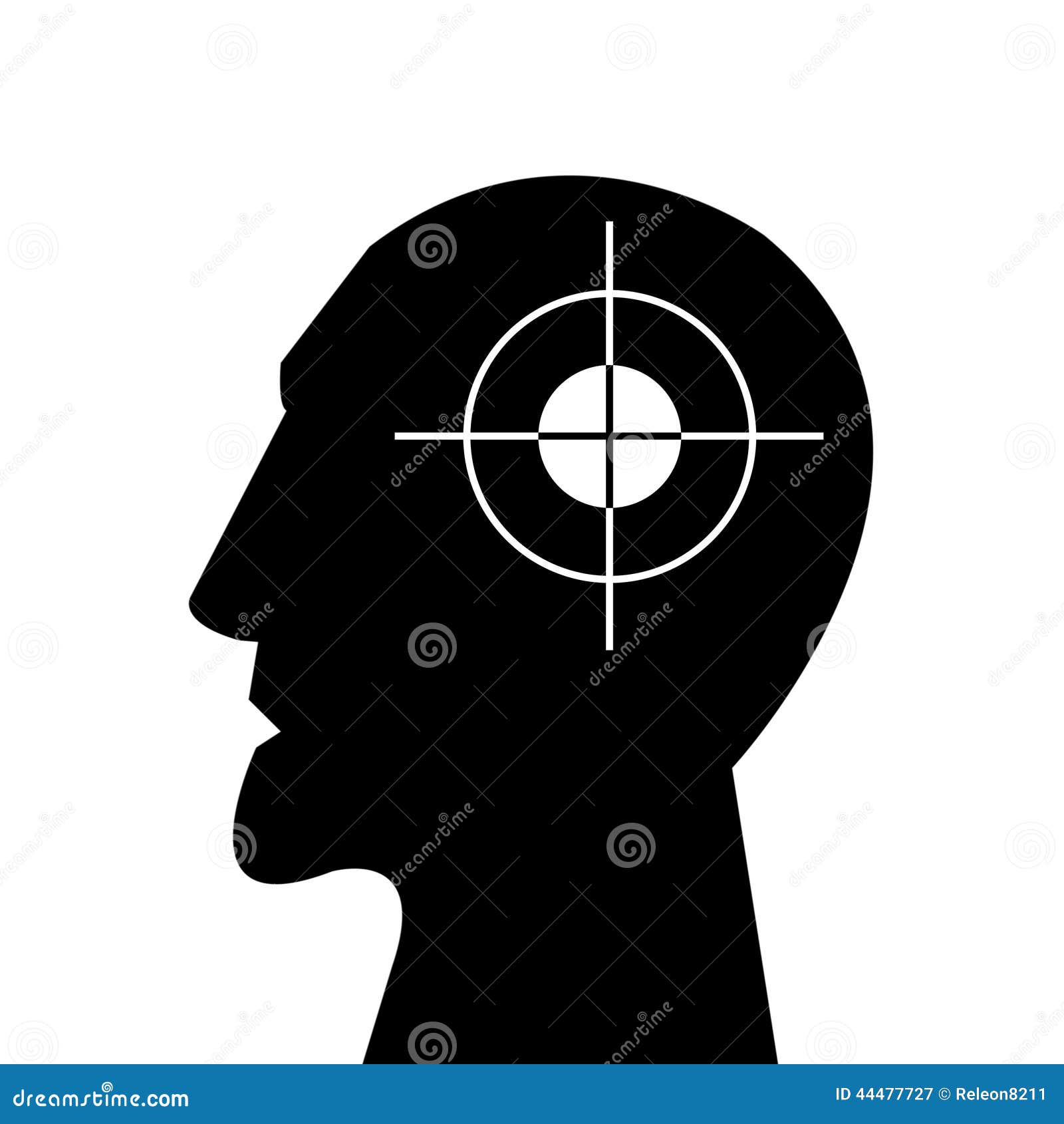 Aiming at the head stock illustration. Illustration of education - 44477727