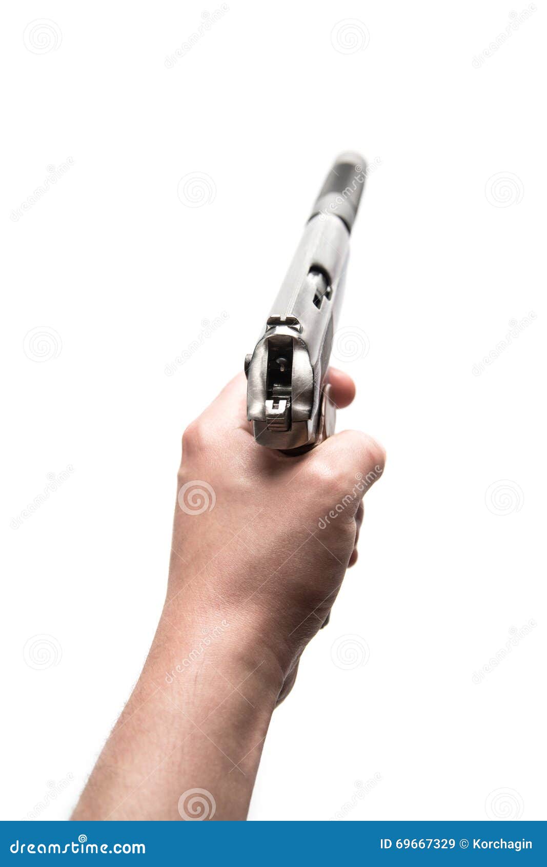 Silver Makarov Pistol With Black Silencer Royalty-Free Stock Photo ...