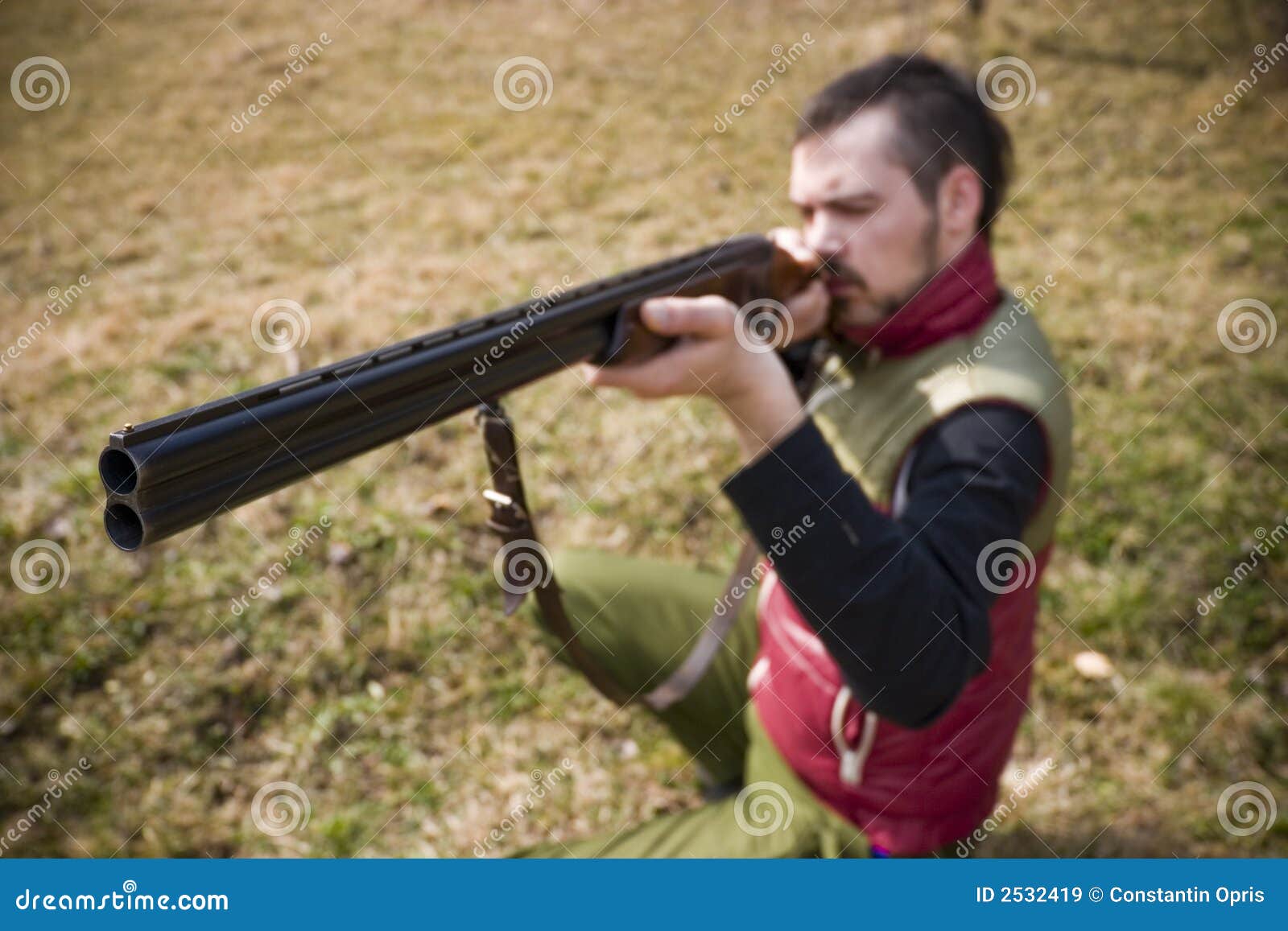 Hunter aiming rifle stock image. Image of criminal, arrow - 2532419