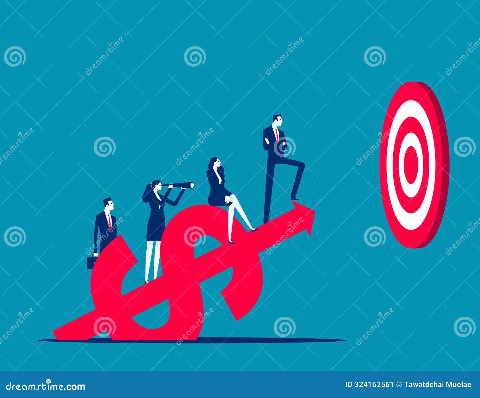 Aiming at the Target and Achieving Business Success. Business Reaching ...