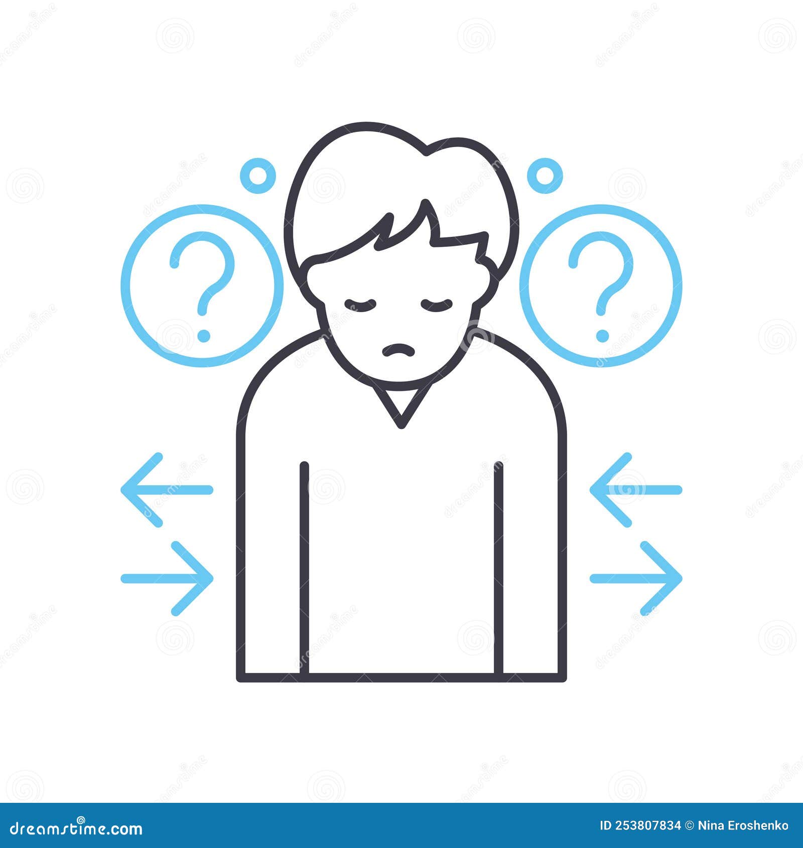 Aimlessness Line Icon, Outline Symbol, Vector Illustration, Concept ...