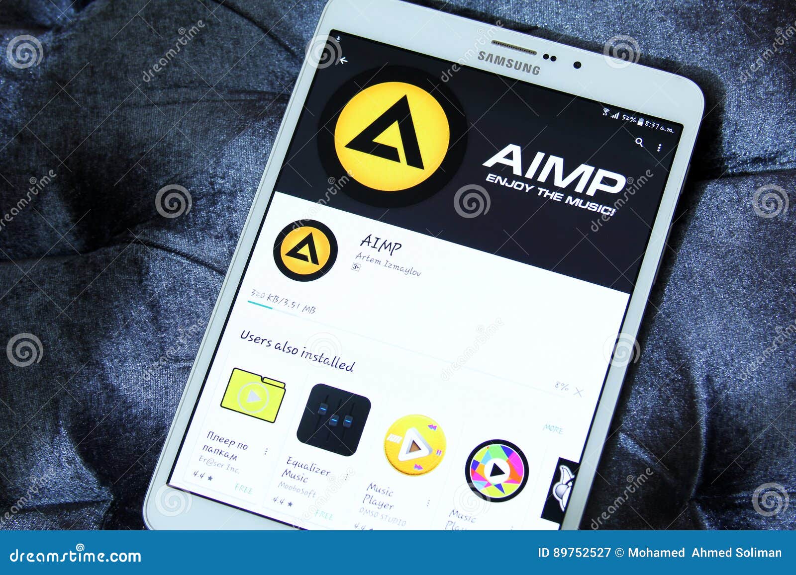 Aimp audio player app editorial photography. Image of phone - 89752527