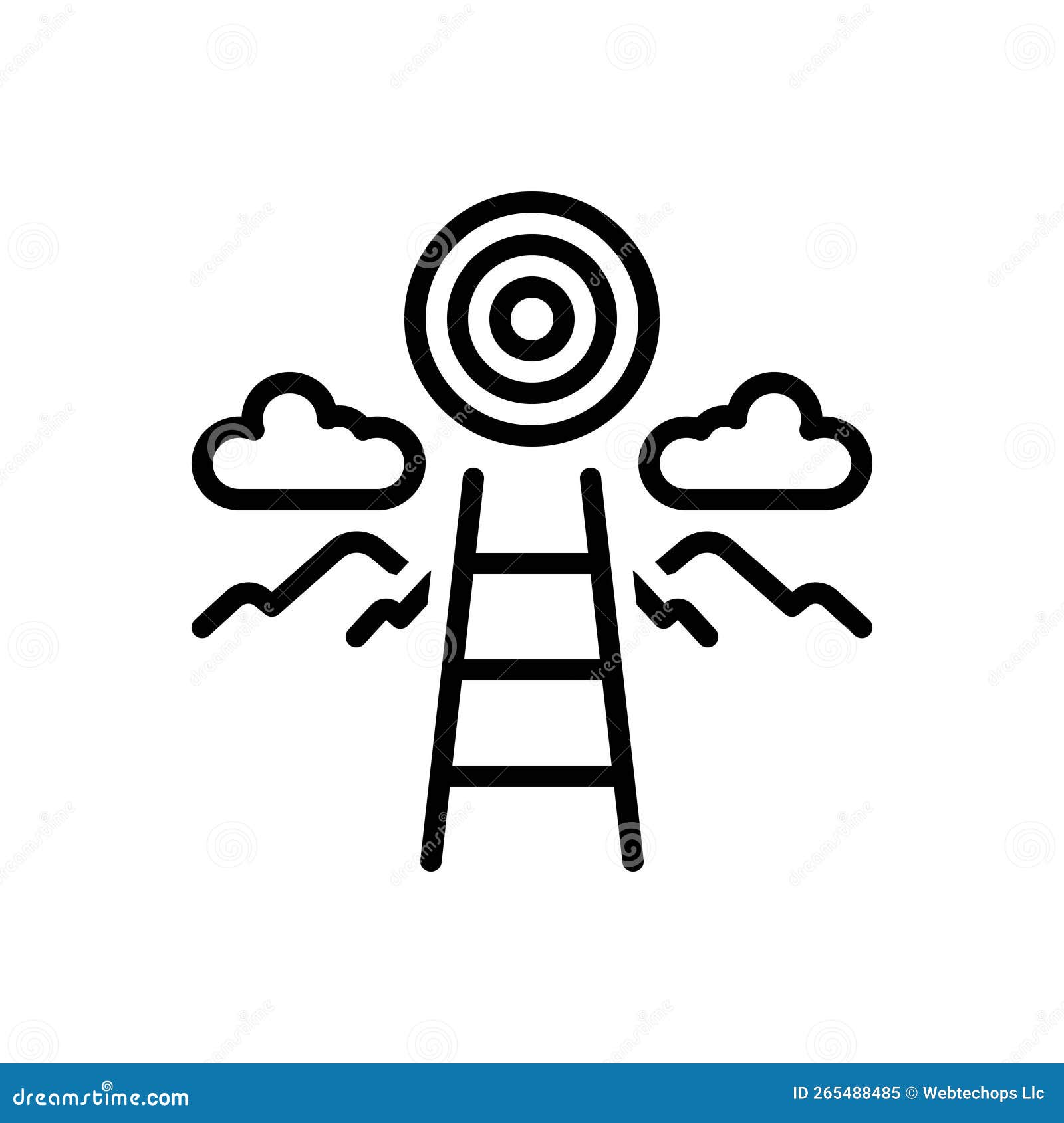 Black Line Icon for Aims, Target and Goal Stock Vector - Illustration ...