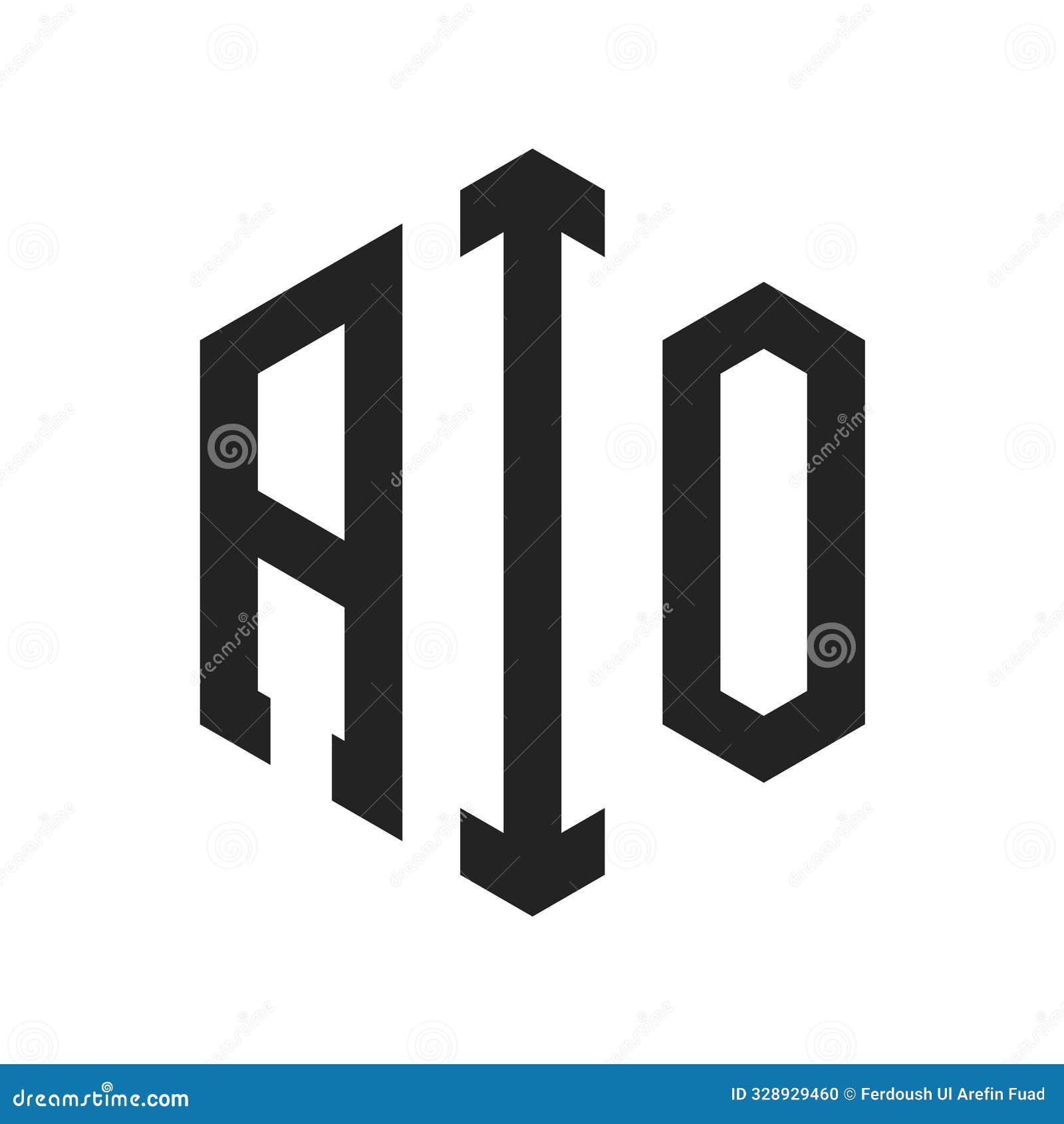 AIO Logo Design. Initial Letter AIO Monogram Logo Using Hexagon Shape ...