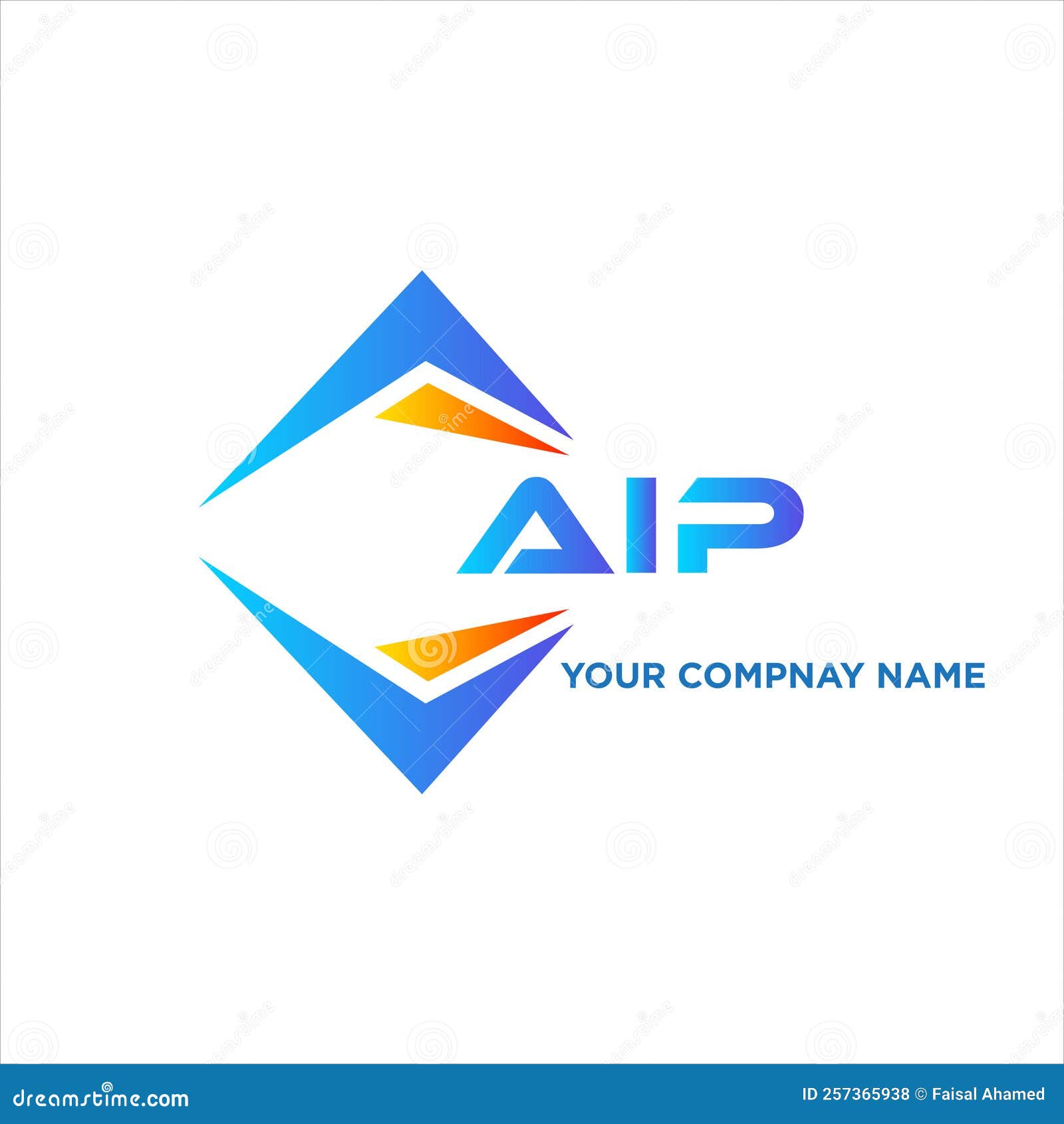 AIP Abstract Technology Logo Design on White Background. AIP Creative ...