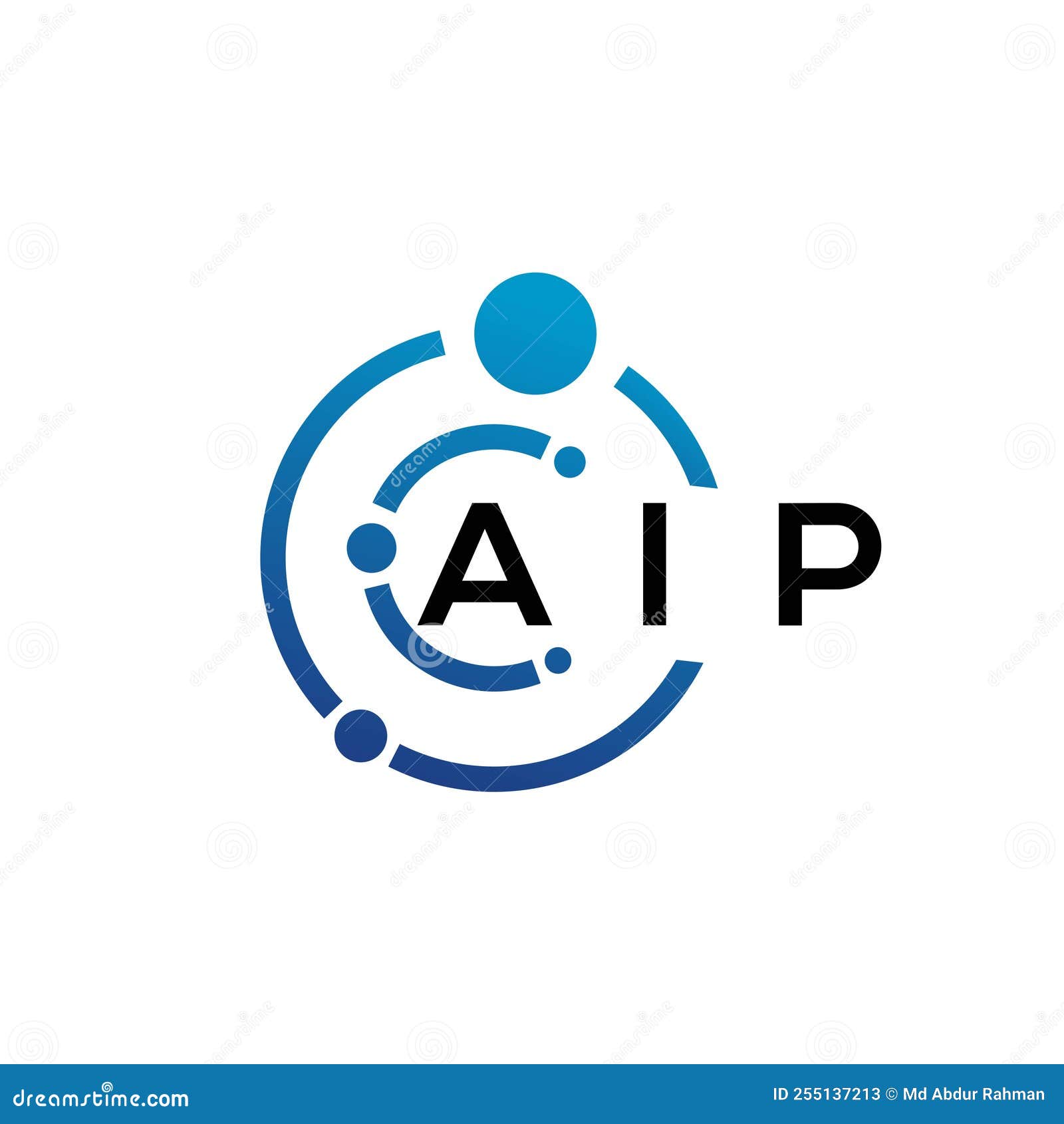 AIP Letter Logo Design on Black Background. AIP Creative Initials ...