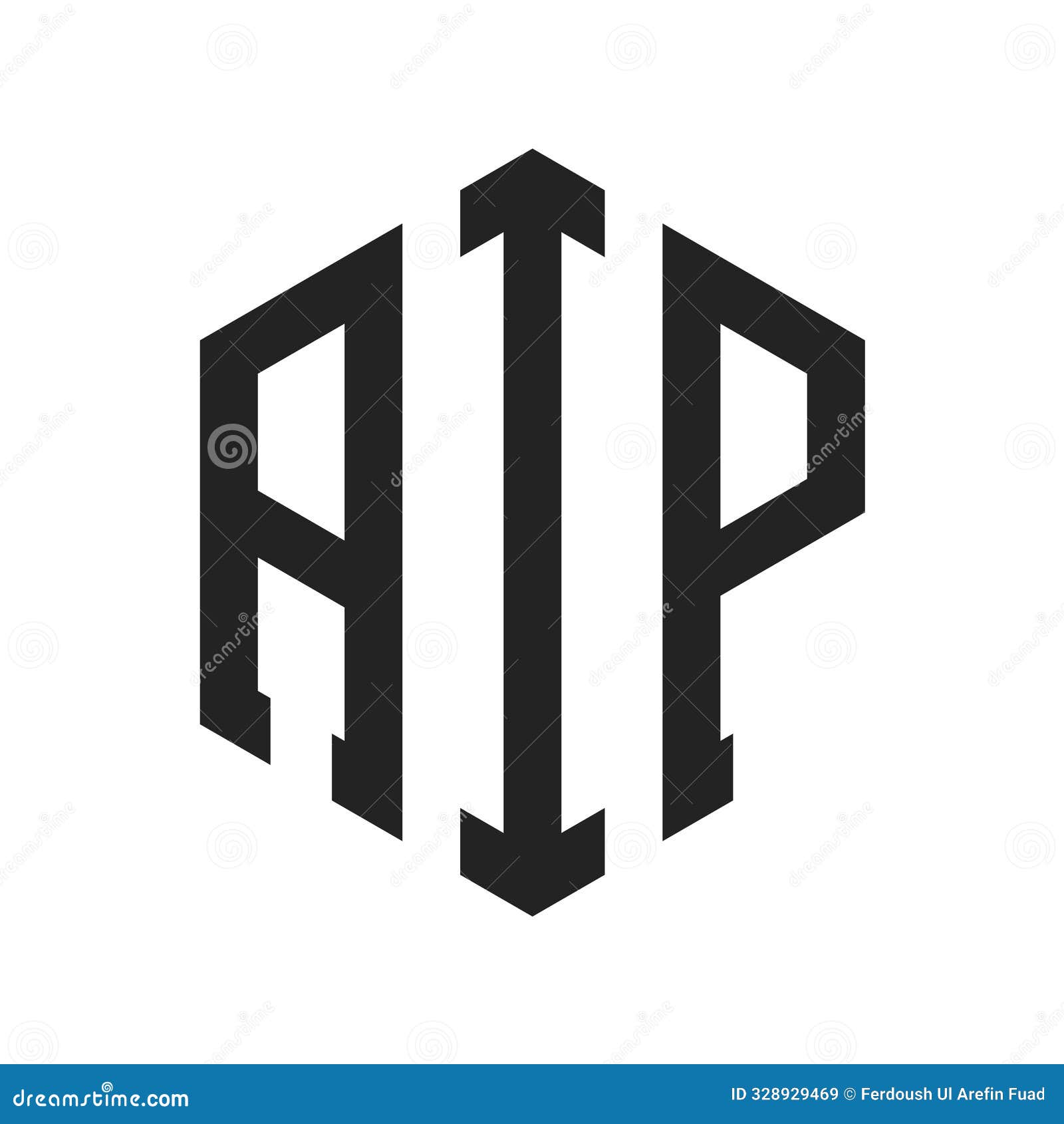 AIP Logo Design. Initial Letter AIP Monogram Logo Using Hexagon Shape ...