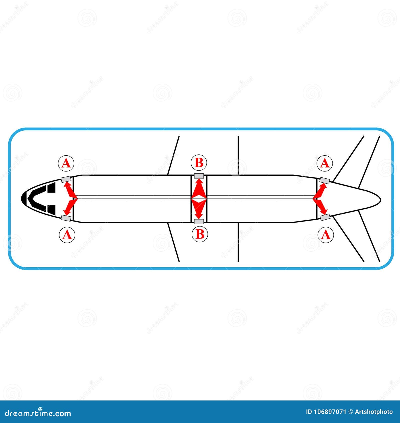 Aiplane Interior with Exit Indications Stock Vector - Illustration of ...