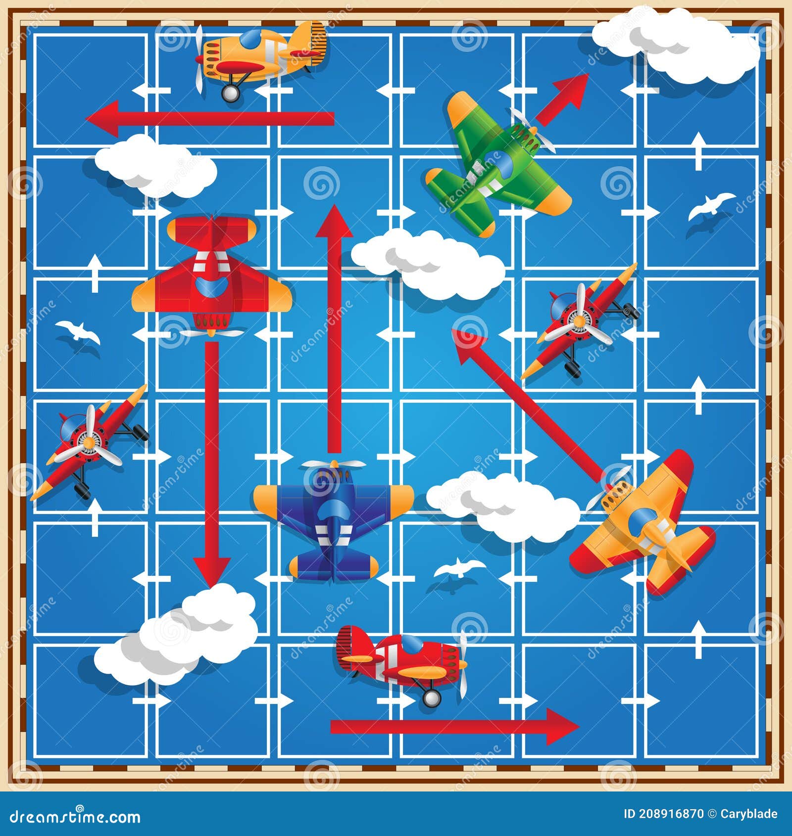 A Board Game on the Airplanes Theme. Stock Vector - Illustration of ...