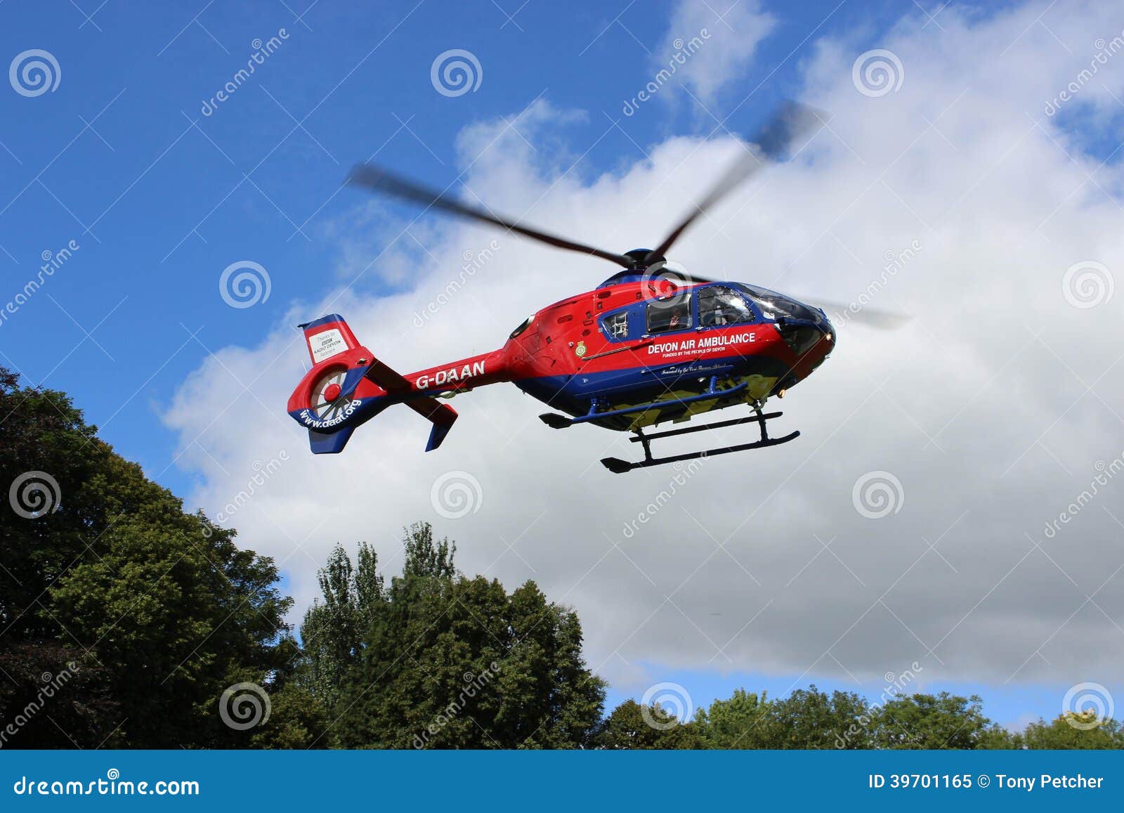 Air Ambulance Helicopter Devon Waving Goodbye Editorial Image - Image ...