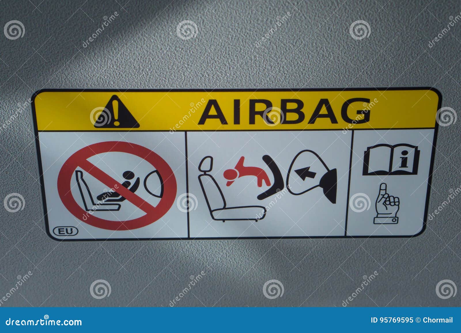 Air Bag Sticker Label in Car Stock Image - Image of labels, interior ...