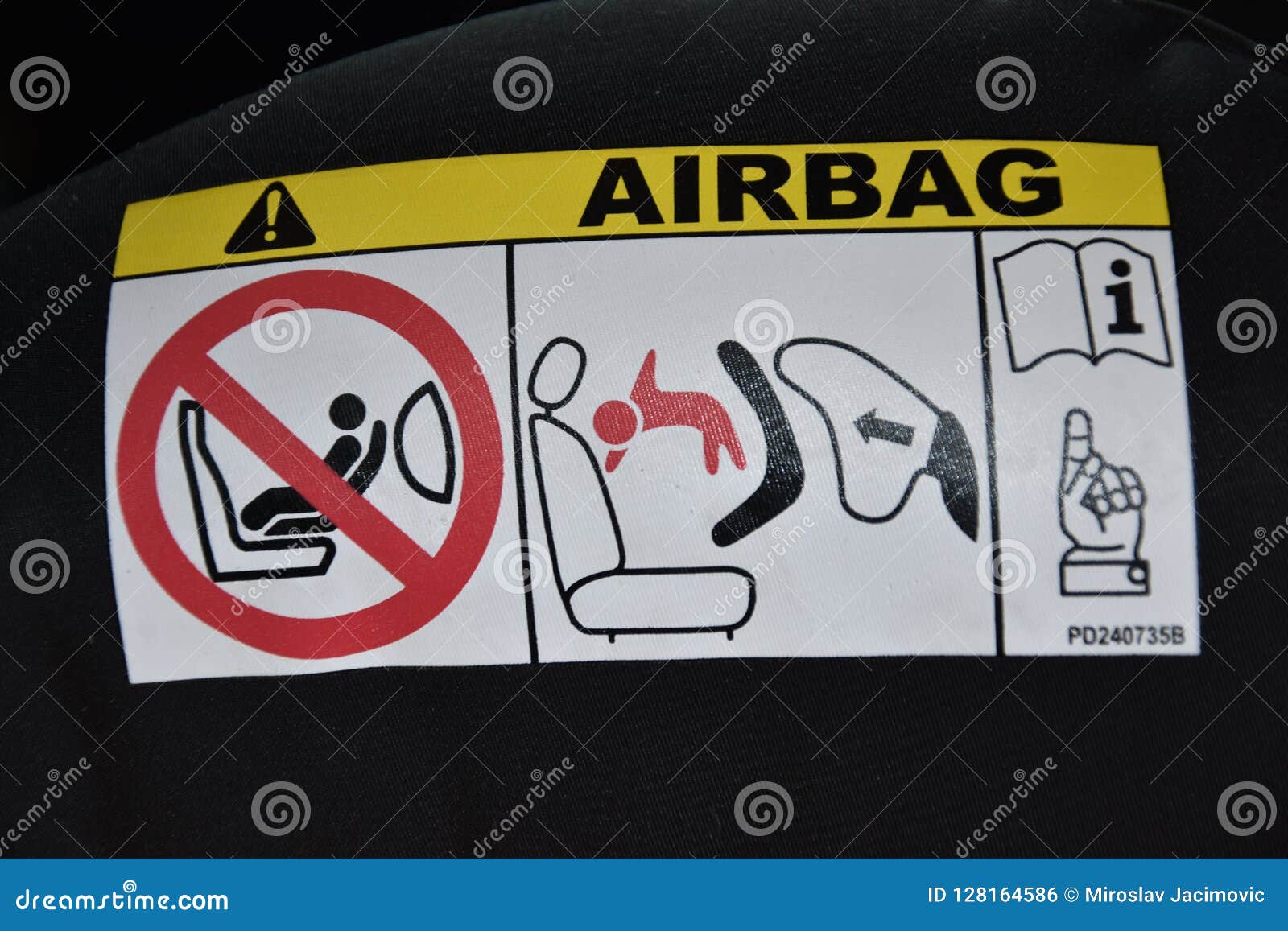 Air bag symbol in the car stock photo. Image of bumper - 128164586