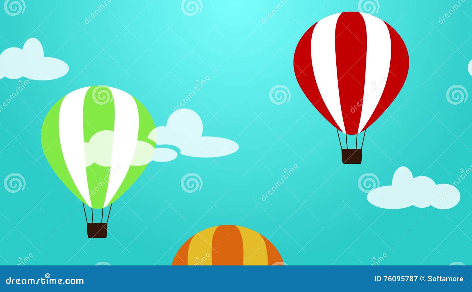 Air Balloon Loop Animation. Sky, Clouds. 4K Stock Video - Video of ...