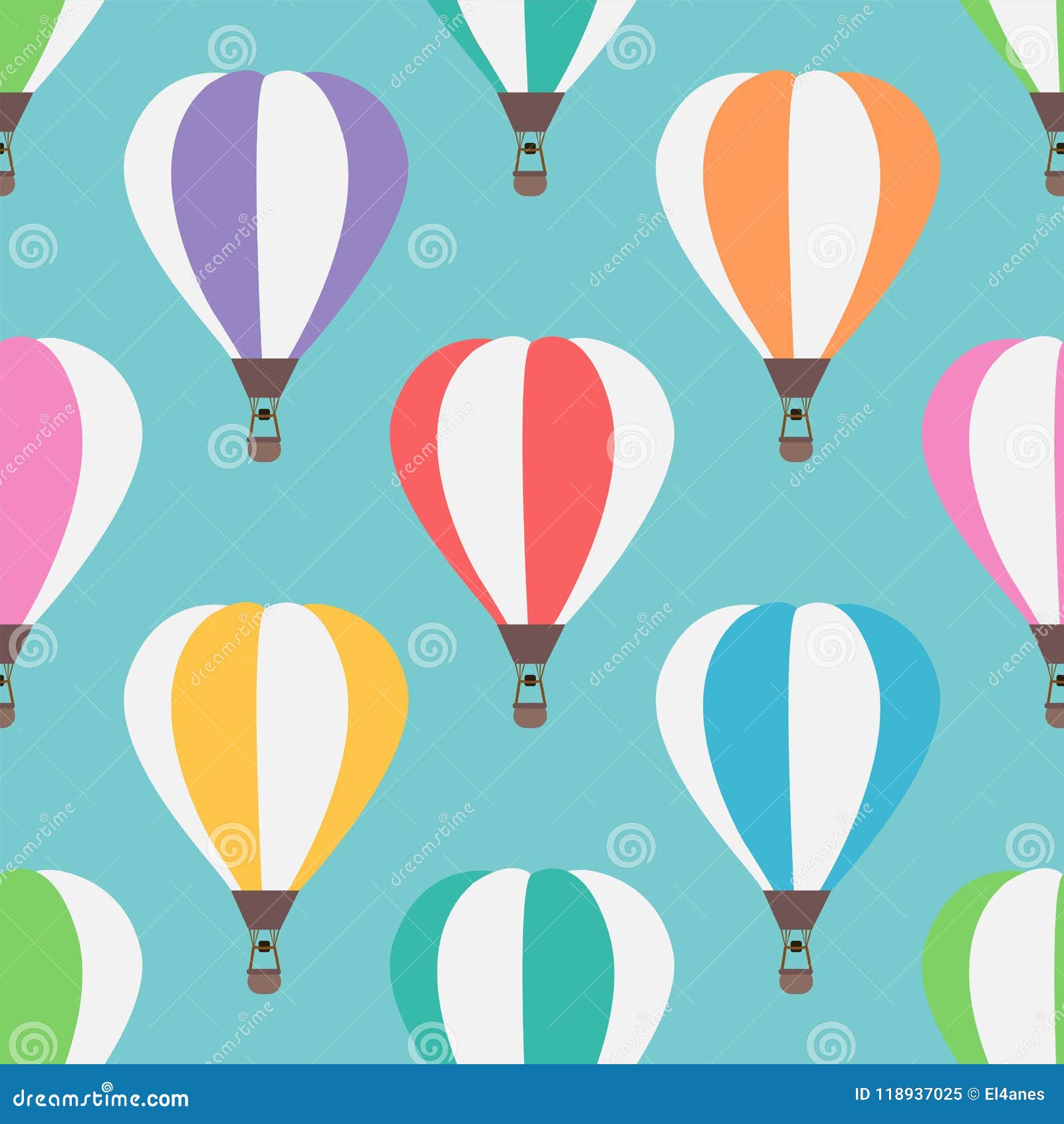 Air Balloon. Seamless Wallpaper Stock Vector - Illustration of ...