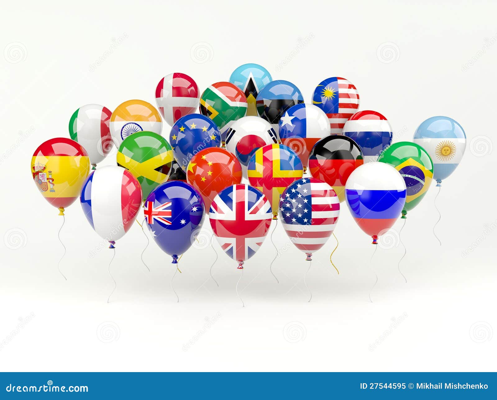 Air balloons with flags stock illustration. Illustration of world ...