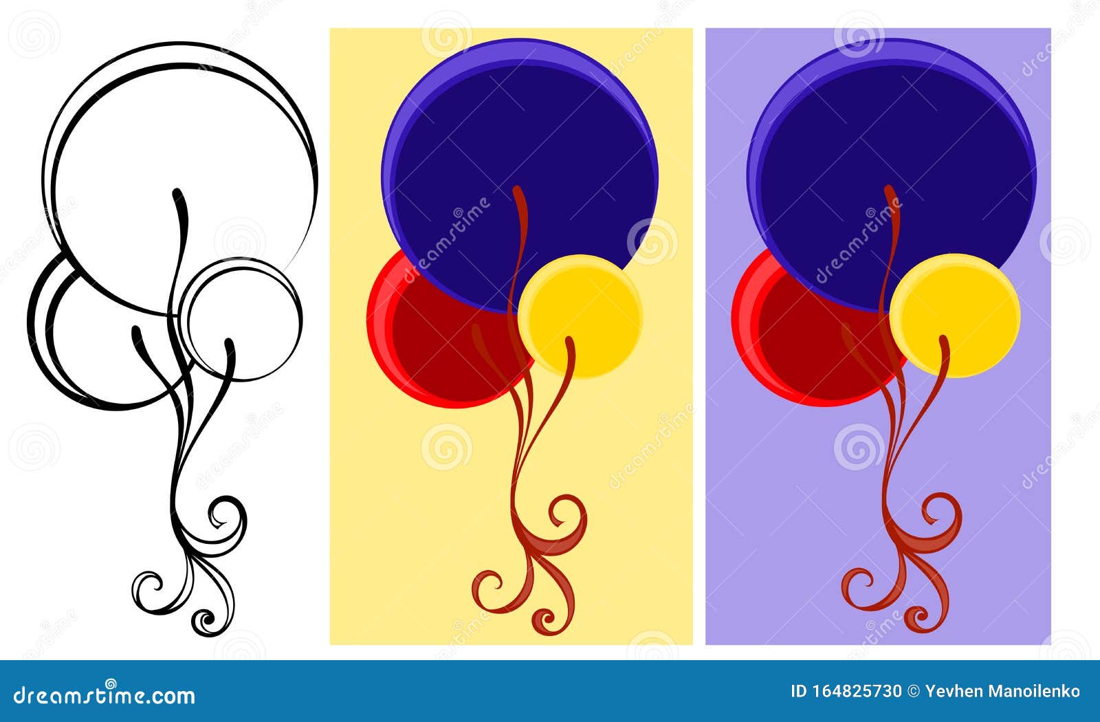 Illustration of Stylized Air Balloons. Stock Vector - Illustration of ...