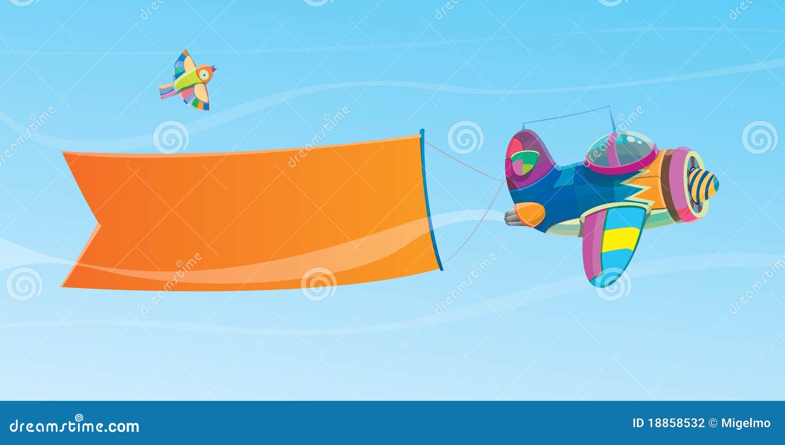 Air banner stock vector. Illustration of airplane, fashioned - 18858532