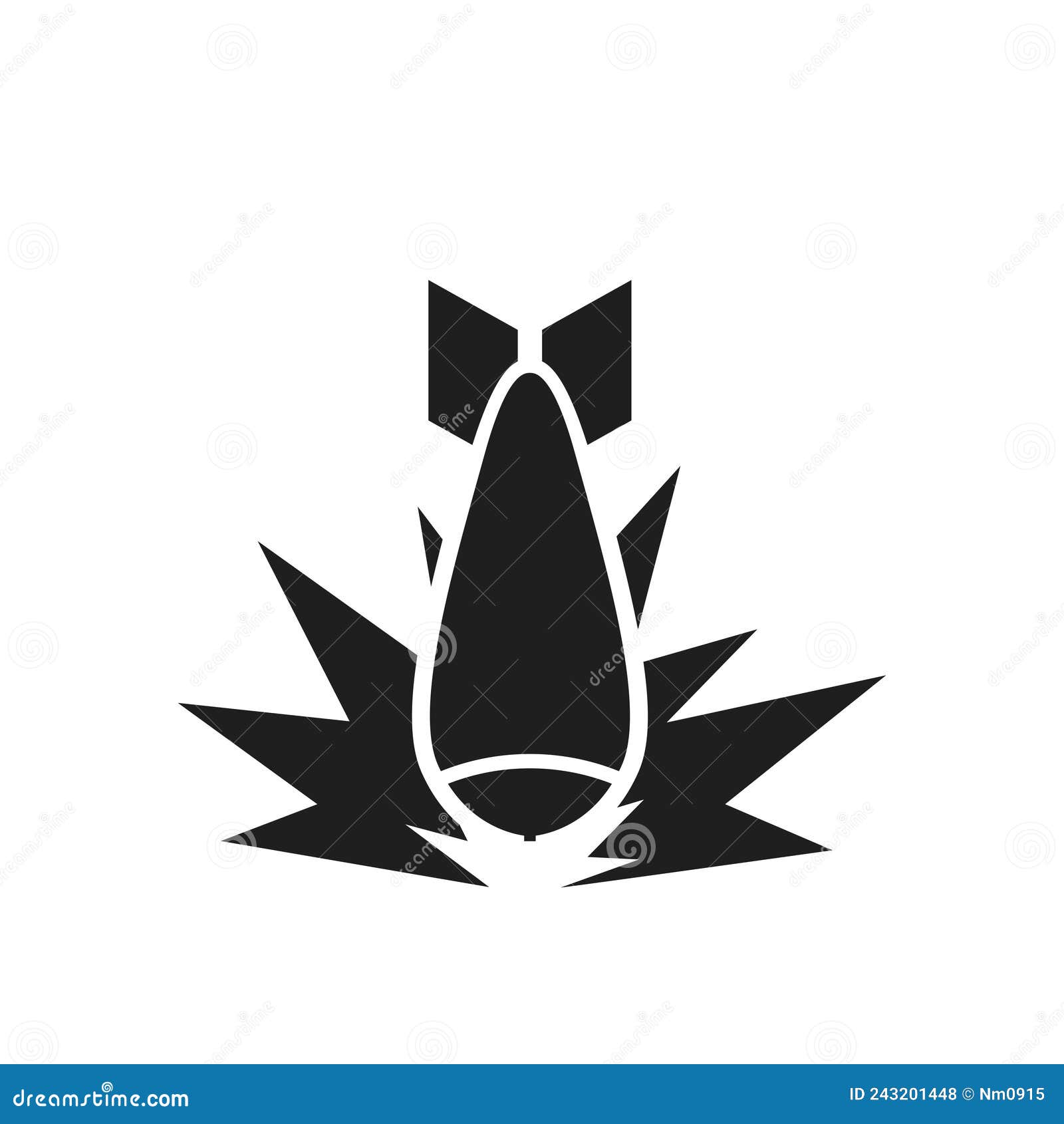 Air Bomb and Explosion Icon. War and Weapon Symbol Stock Vector ...