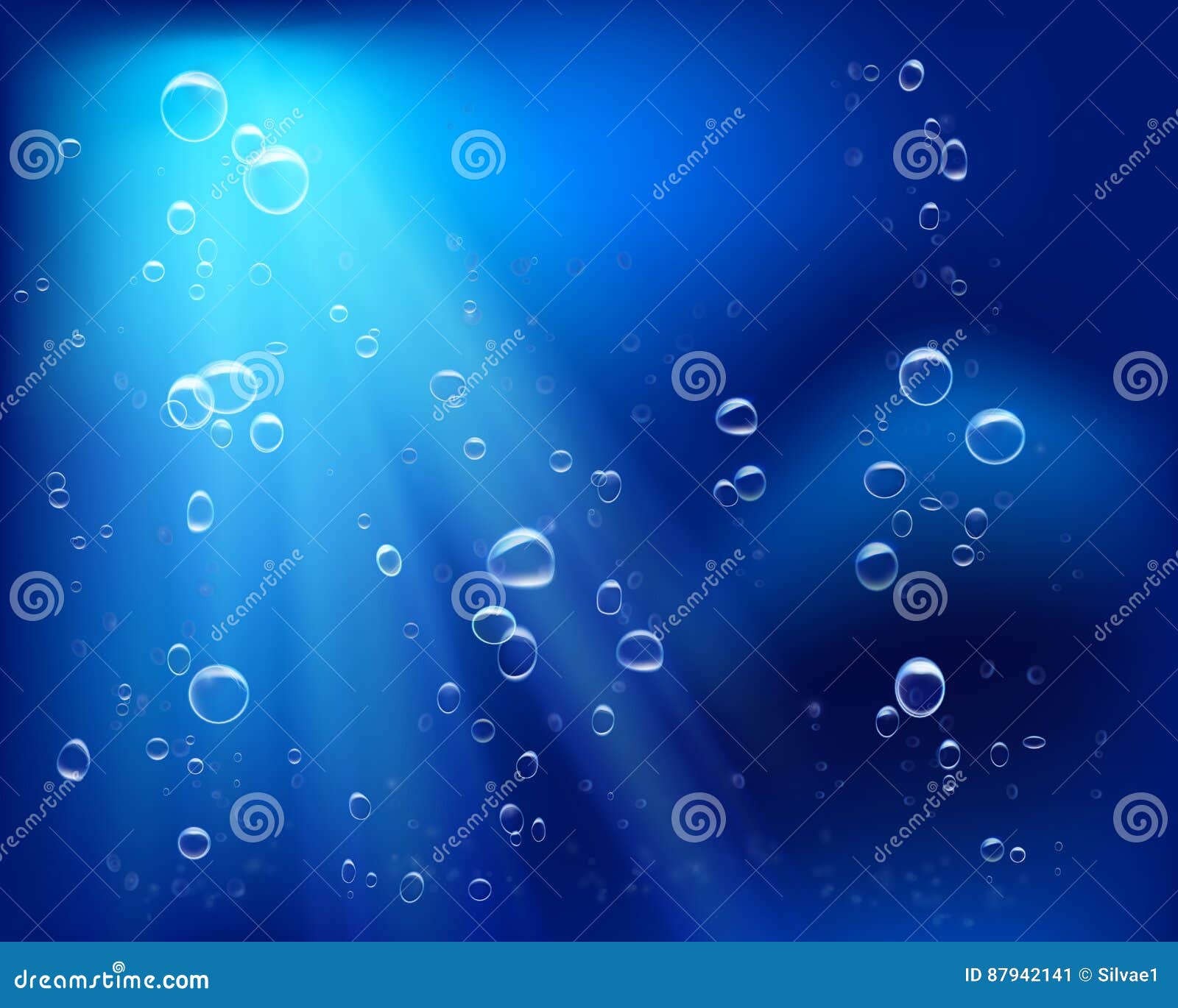 Air Bubble in Deep Sea. Vector Illustration Stock Vector - Illustration ...