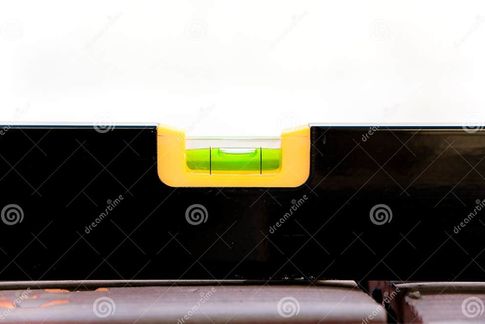 Air bubble level on bricks stock photo. Image of measuring - 105623908