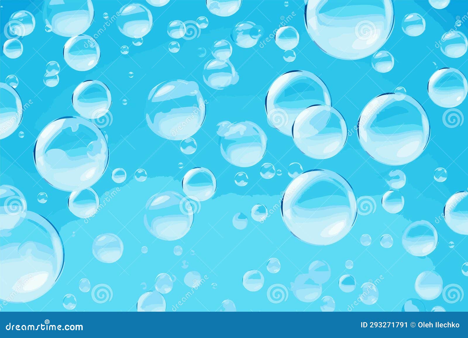 Air Bubble in Water Wallpaper Flat Realistic Isolated Illustration ...