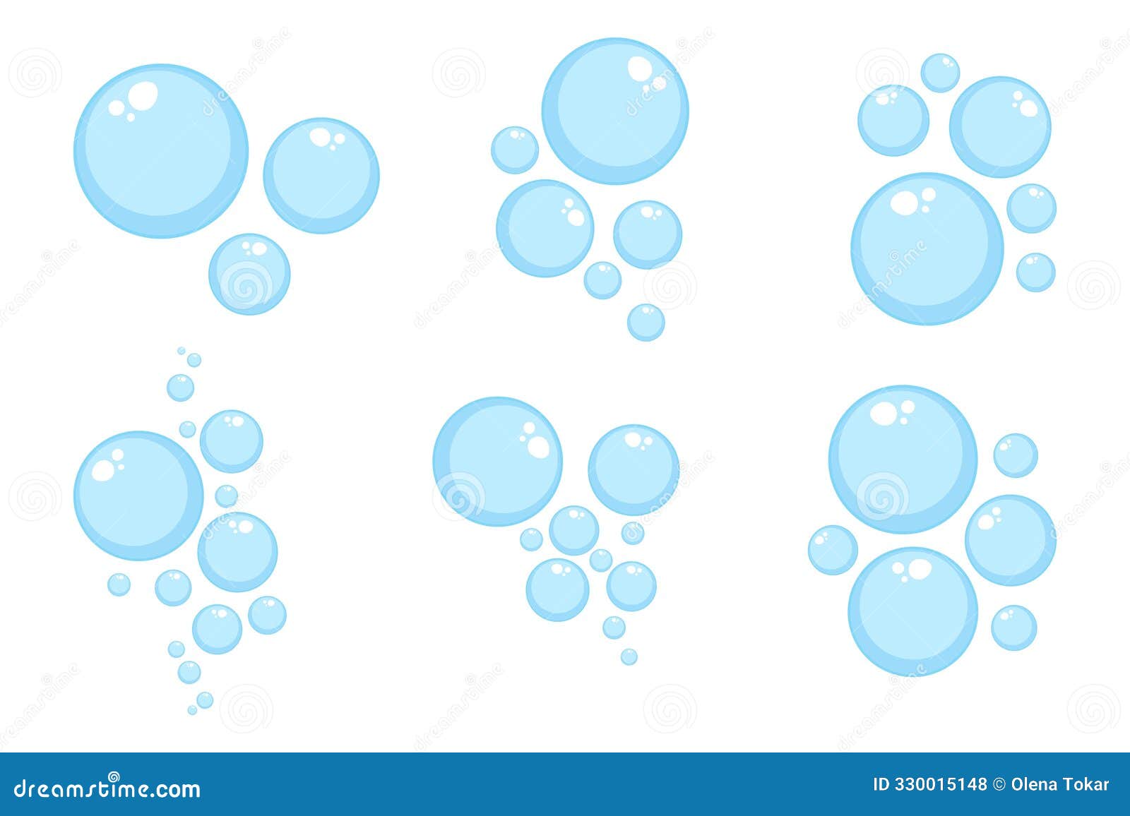 Air Bubbles Flat Set, Soap Foam Oxygen Bubbles, Vector Design Elements ...