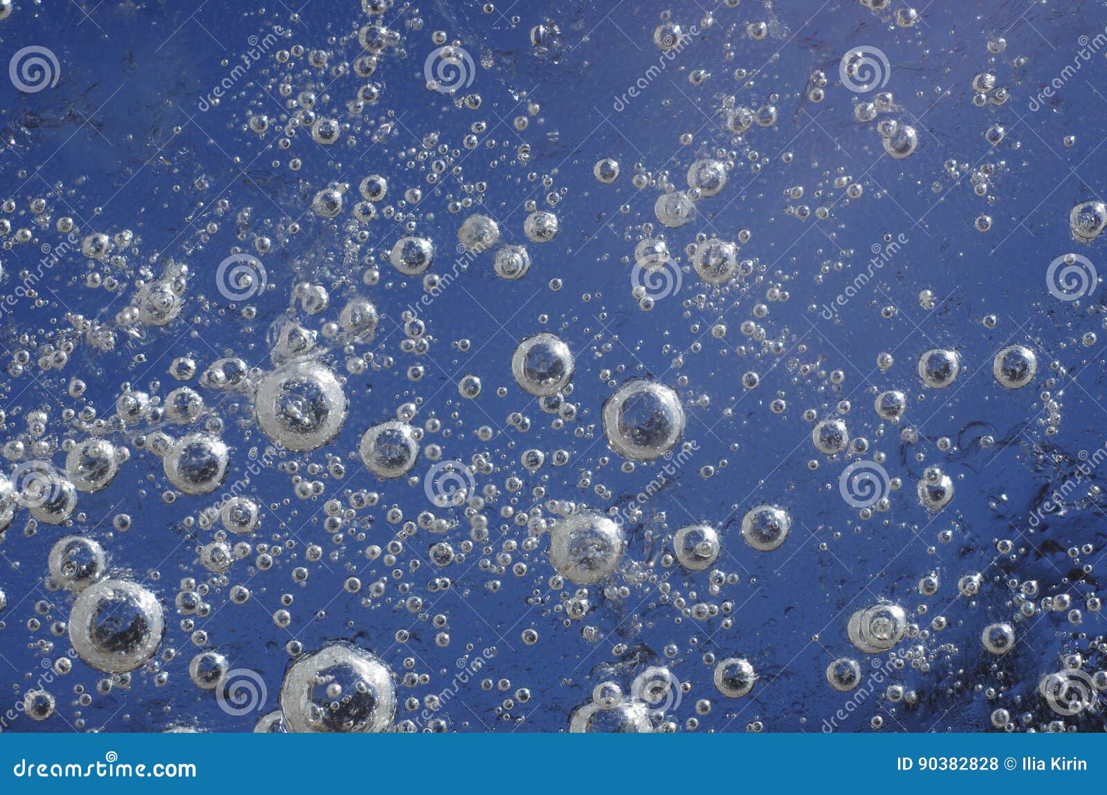 Air Bubbles in the Ice Lit by the Sun Stock Photo - Image of pattern ...