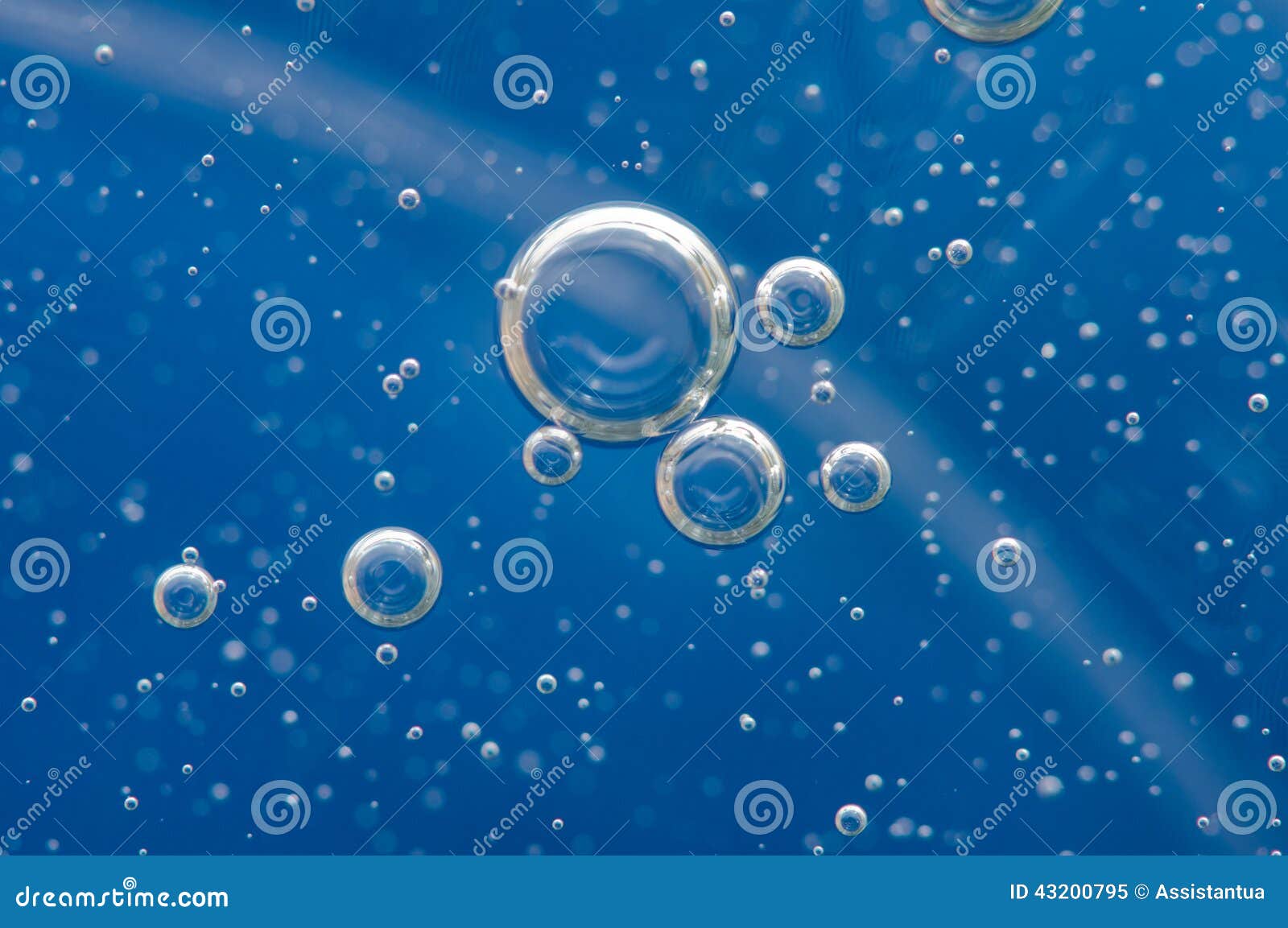 Air Bubbles in a Liquid. Abstract Blue Background Stock Image - Image ...