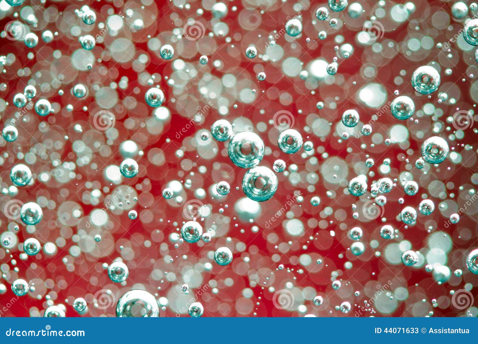 Air Bubbles in a Liquid. Abstract Red Background. Macro Stock Image ...