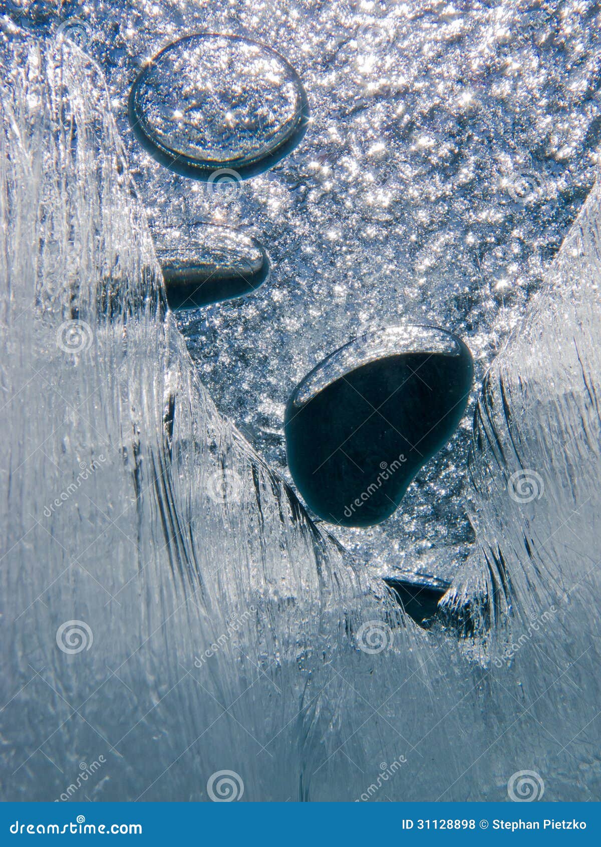 Air Bubbles Trapped Under Frozen Ice Surface Stock Photo - Image of ...