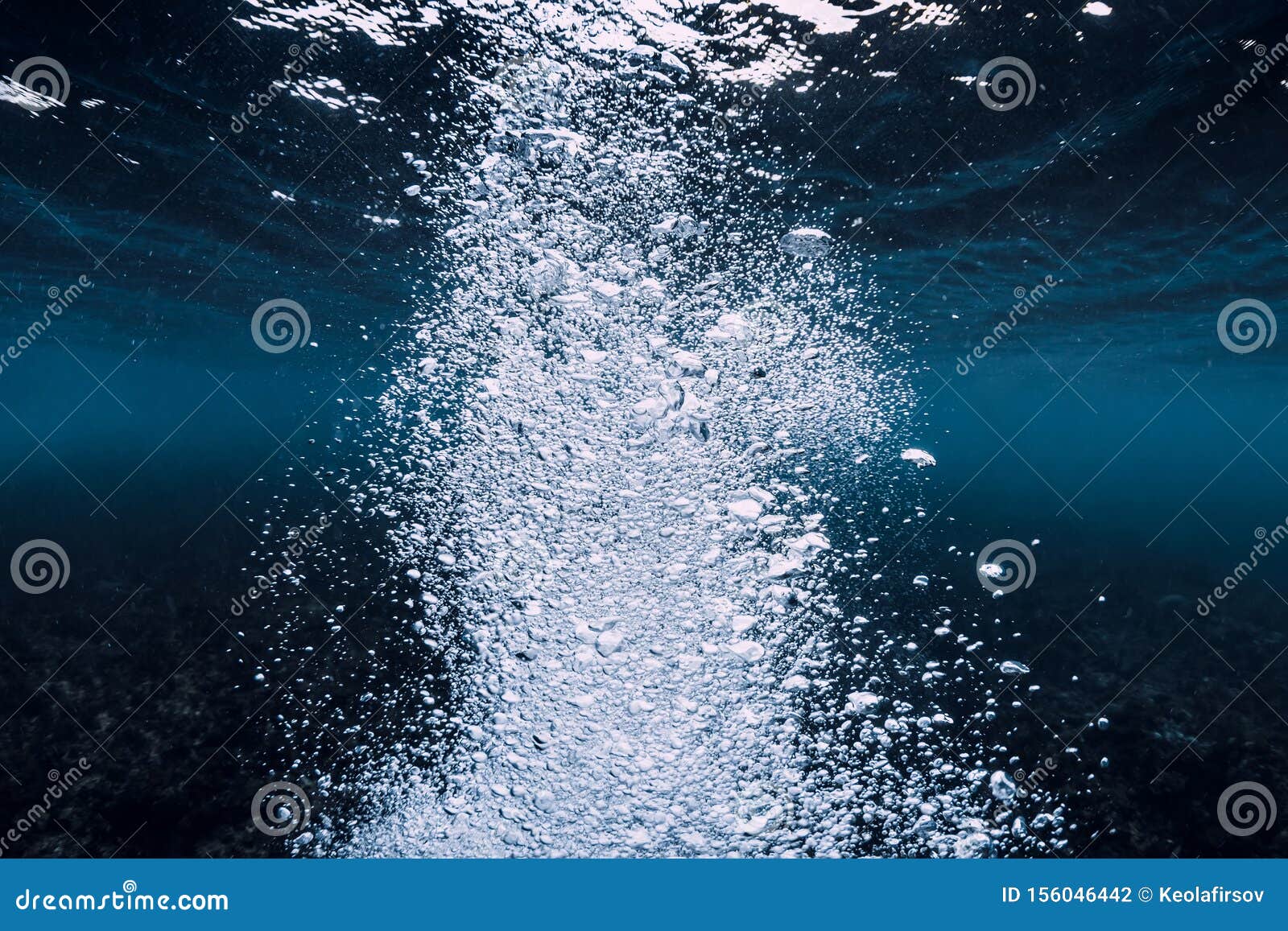 Air Bubbles in Underwater. Ocean in Underwater Stock Photo - Image of ...