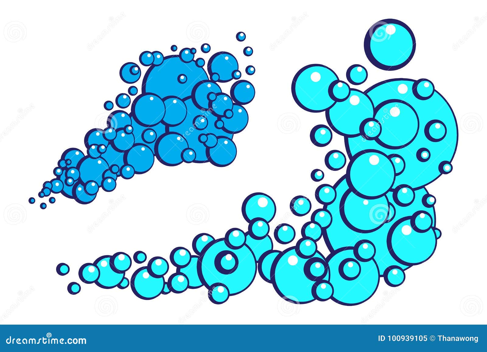 Air Bubbles, Vector Illustration Comic Style. Stock Vector ...