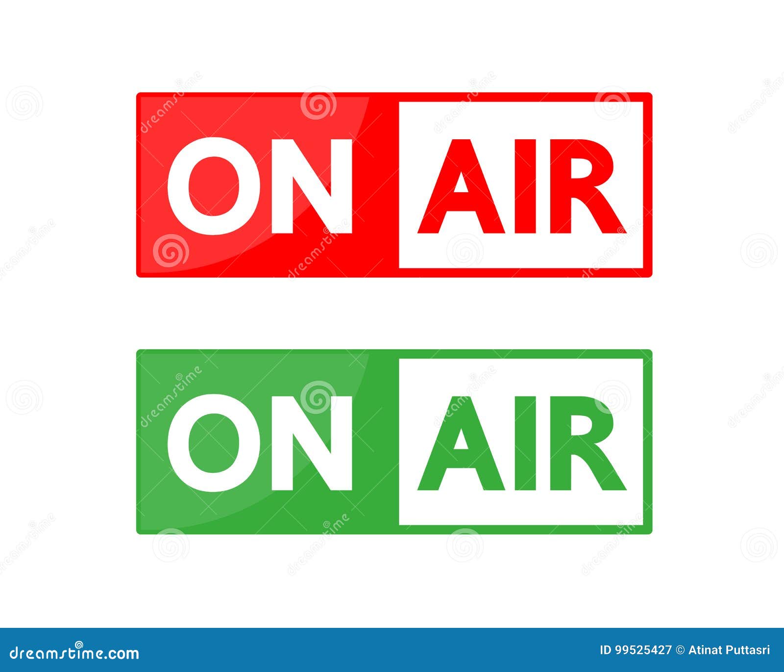 On air button design. stock vector. Illustration of broadcast - 99525427