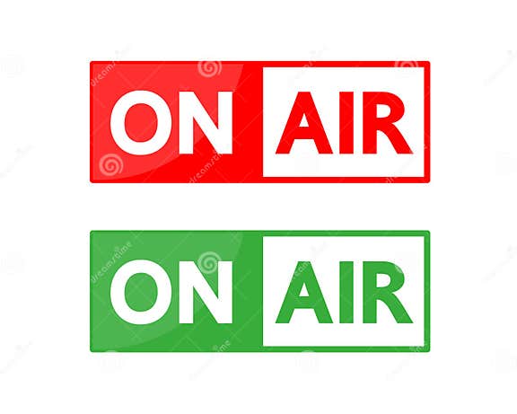On air button design. stock vector. Illustration of broadcast - 99525427