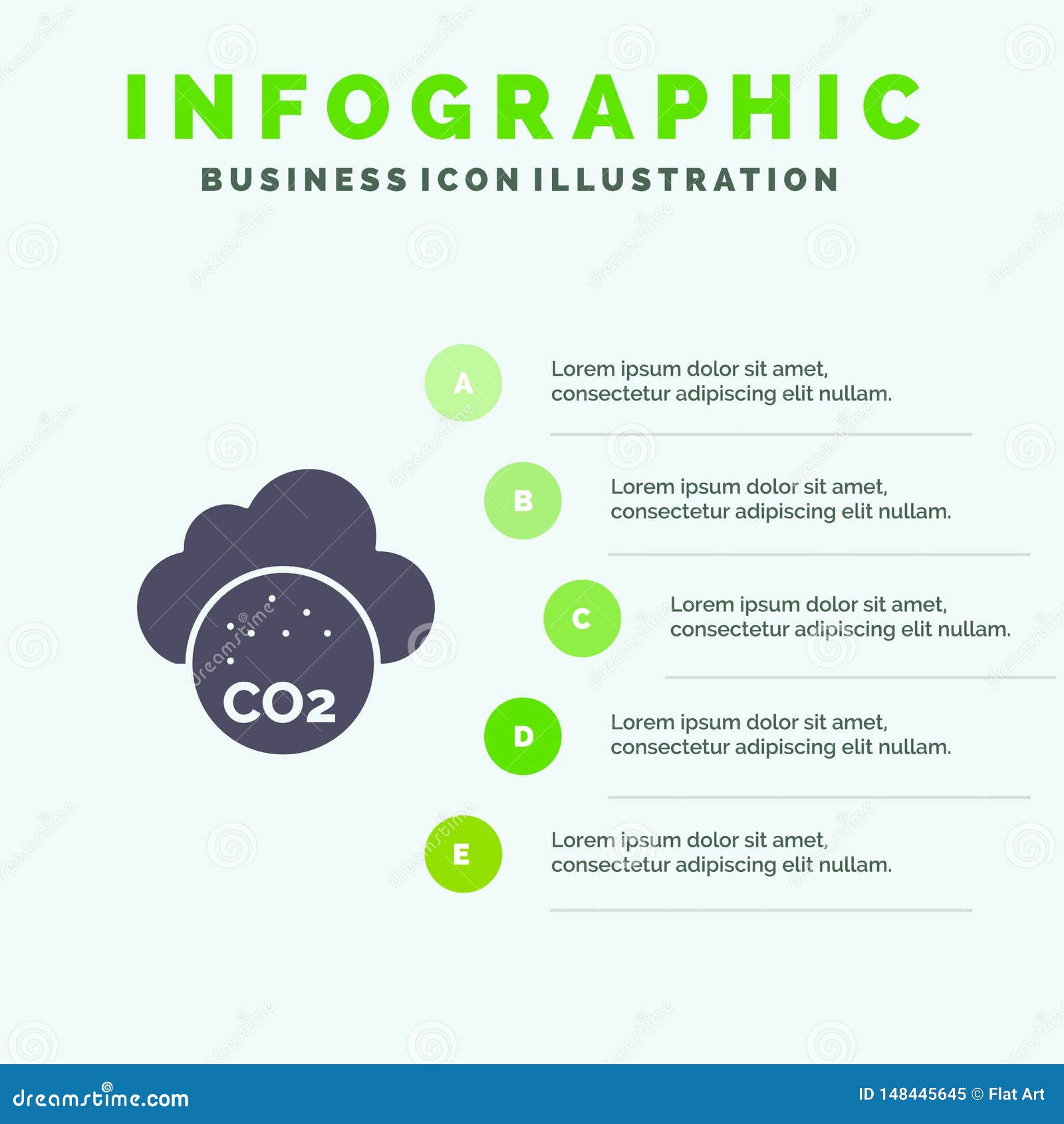 Air, Carbone Dioxide, Co2, Pollution Solid Icon Infographics 5 Steps ...
